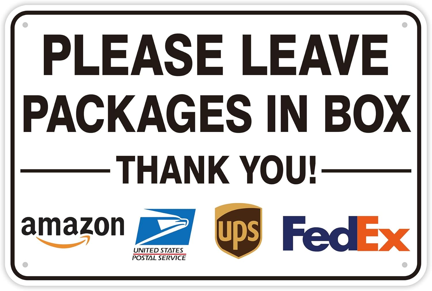 Amazon.com : Please Leave Packages and Deliveries In Box Sign, Self ...