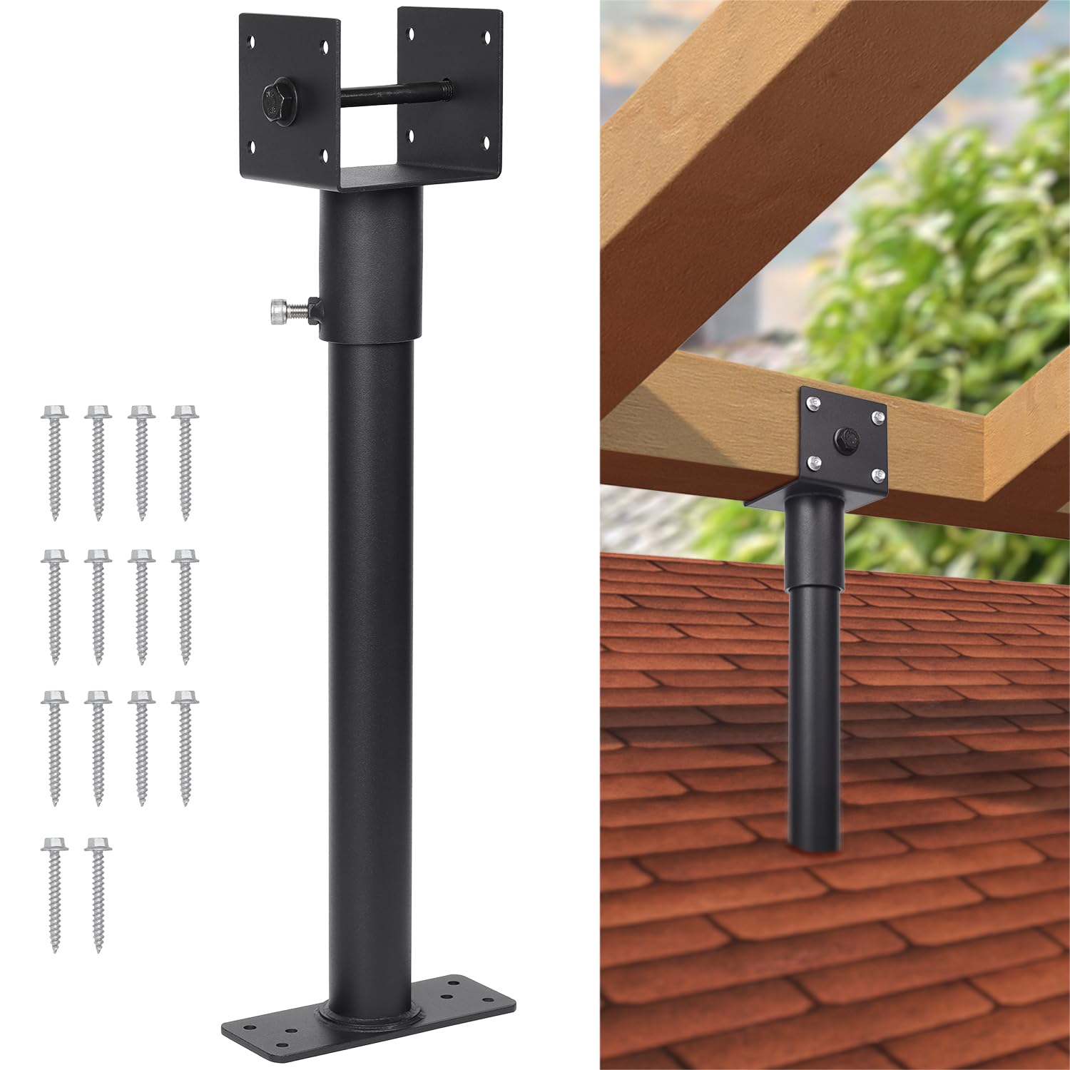 Snapklik.com : 3.6" Heavy Duty Saddle Roof Riser For Patio Pergolas, 16 ...