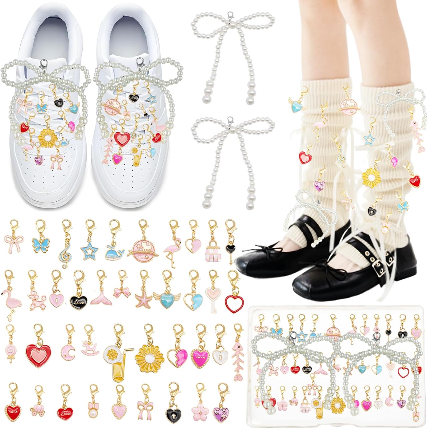 Amazon.com: 42 Pcs Socks Charms Kit for Sneakers, Shoe Charms ,Gold ...