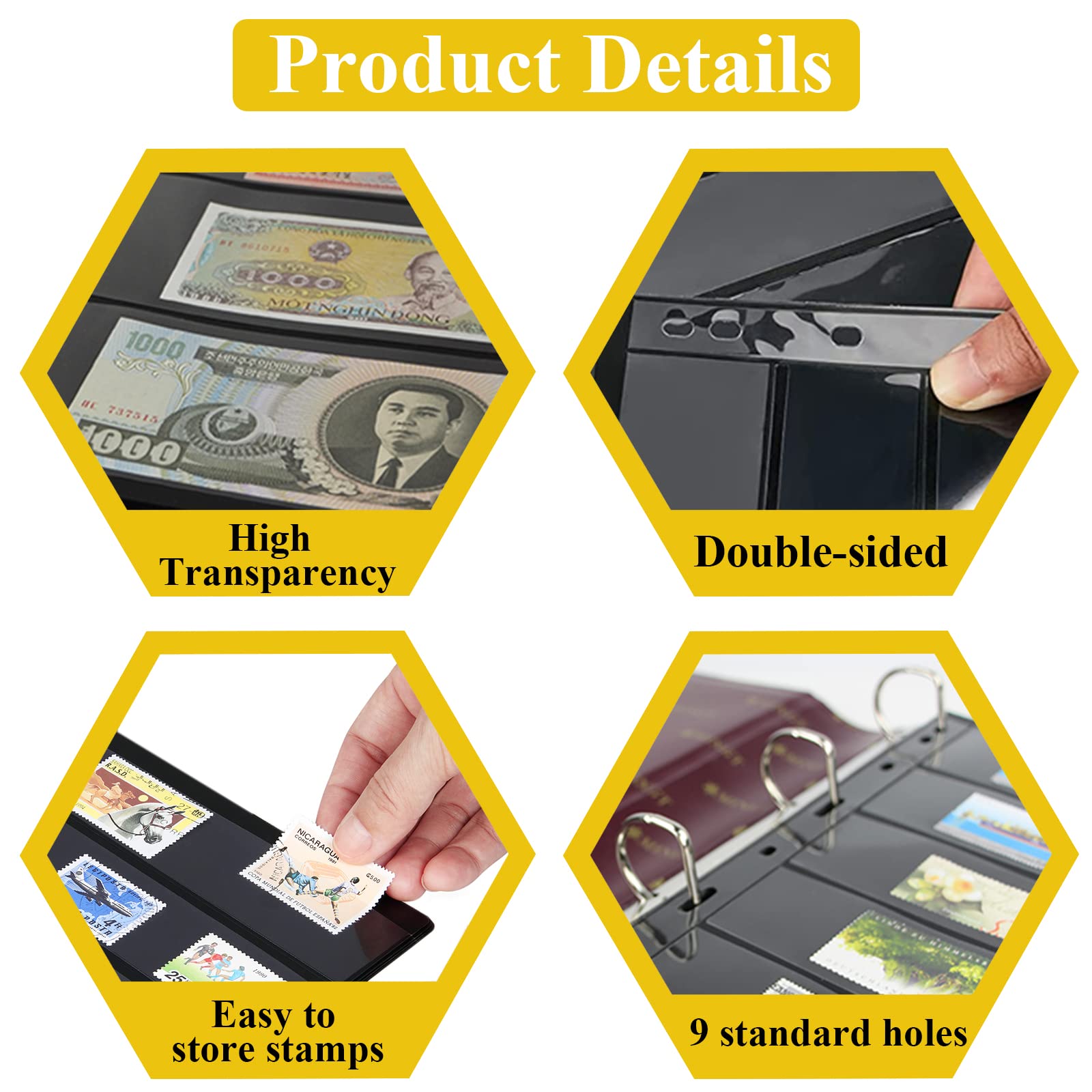 Snapklik.com : MUQING 1 Row Stamp Pages For Stamp Album