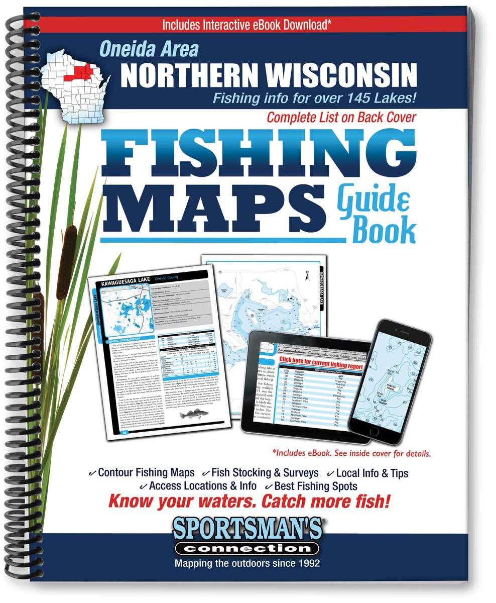 Oneida Area Northern Wisconsin Fishing Map Guide (Fishing Maps from ...