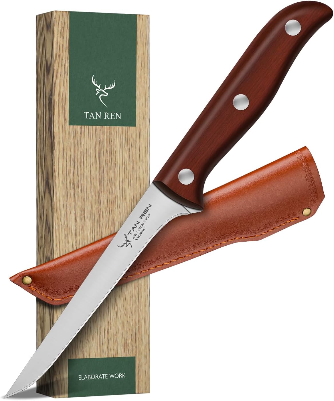 Amazon.com: TAN REN Boning Knife for Meat Cutting, 5 Inch Brisket ...