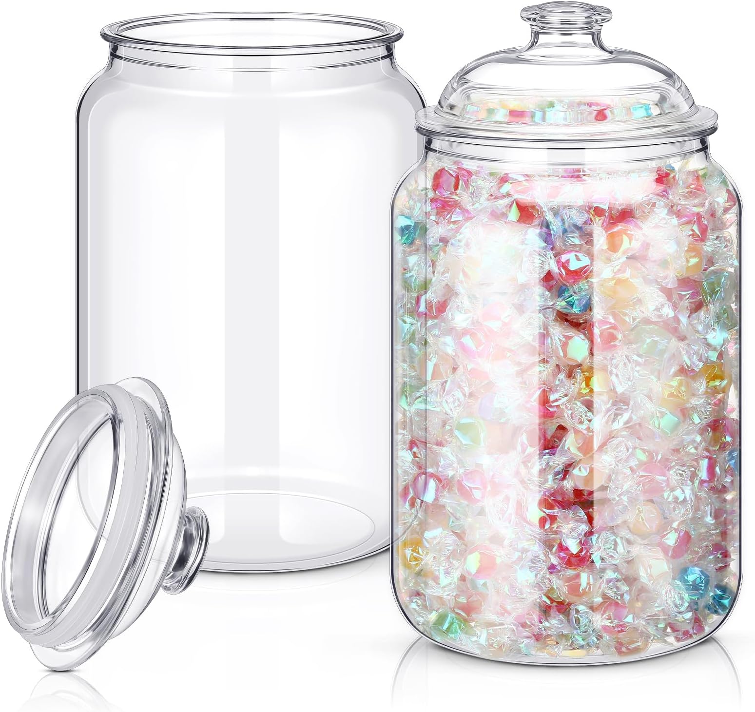 Amazon.com: Nuogo 2 Pcs 1 Gallon Candy & Cookie Jar Plastic Jars with ...