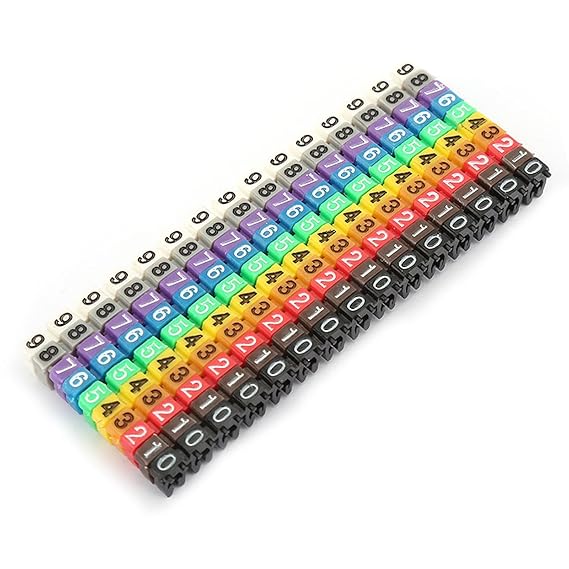Digital Number Tube Wire Number Label Tube Cable Marker Colorful ...