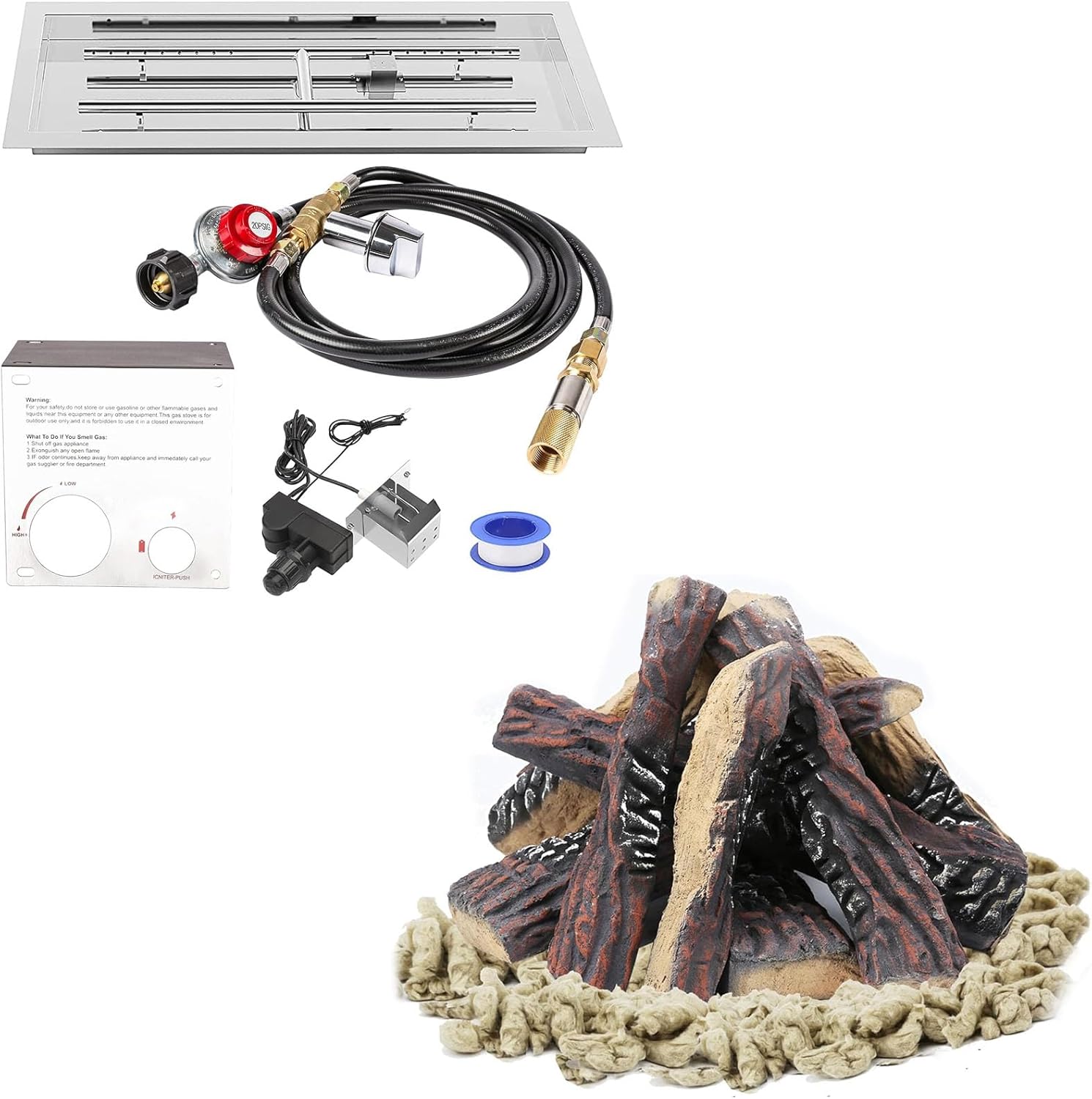 Amazon.com: Uniflasy 36" by 12" Stainless Steel Propane Rectangular ...