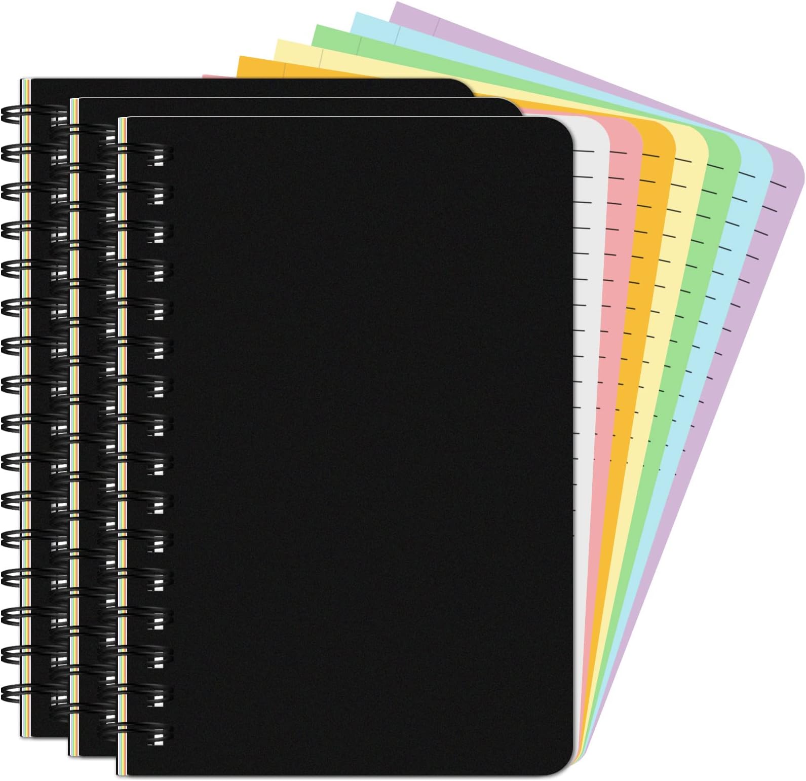 Amazon.com : HMIEPRS 4Pack Spiral Journal Subject Notebook Ruled Paper ...