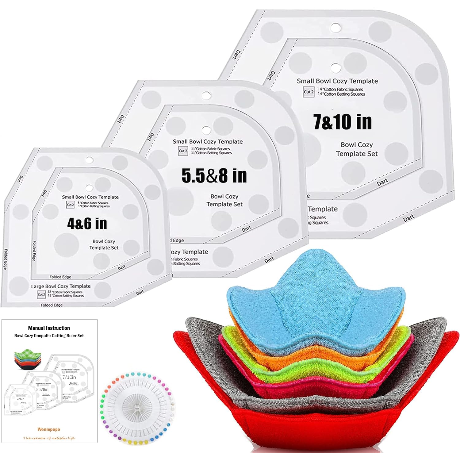 Snapklik.com : Bowl Cozy Template 3 Sizes,Bowl Cozy Template Cutting ...