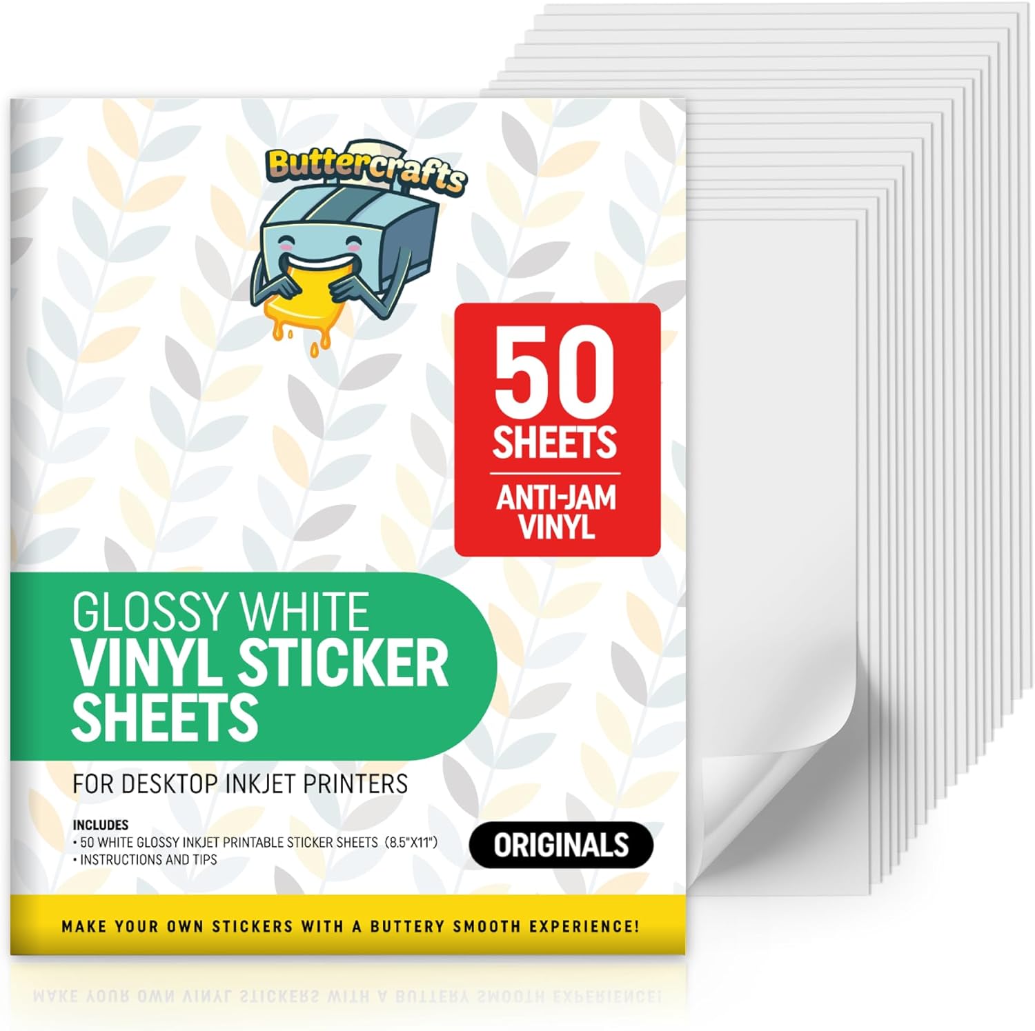 Buttercrafts Printable Vinyl - Sticker Paper for Inkjet Printer ...
