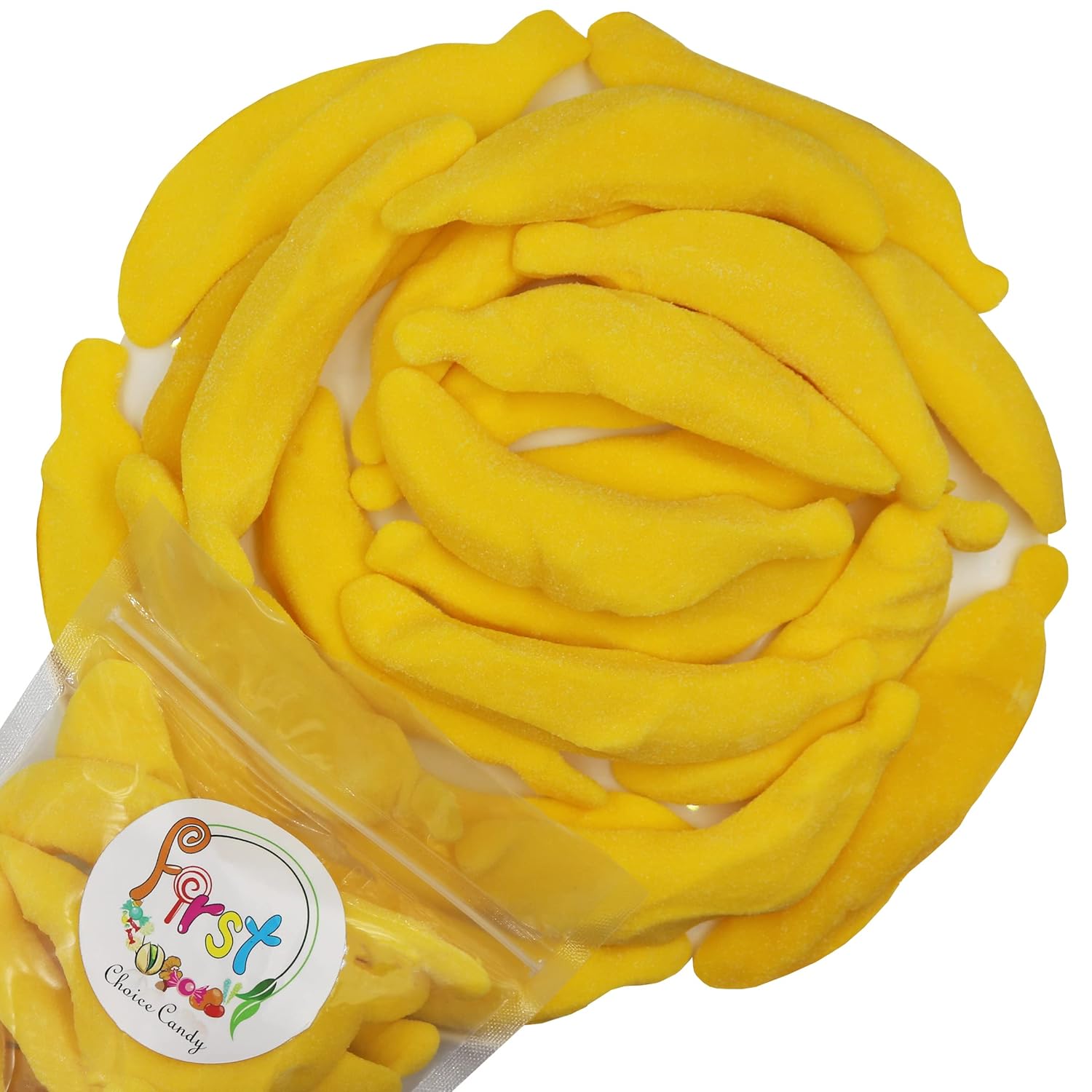 Amazon.com : FirstChoiceCandy Sugar Banana Gummy Candy (Large, 2 lb ...