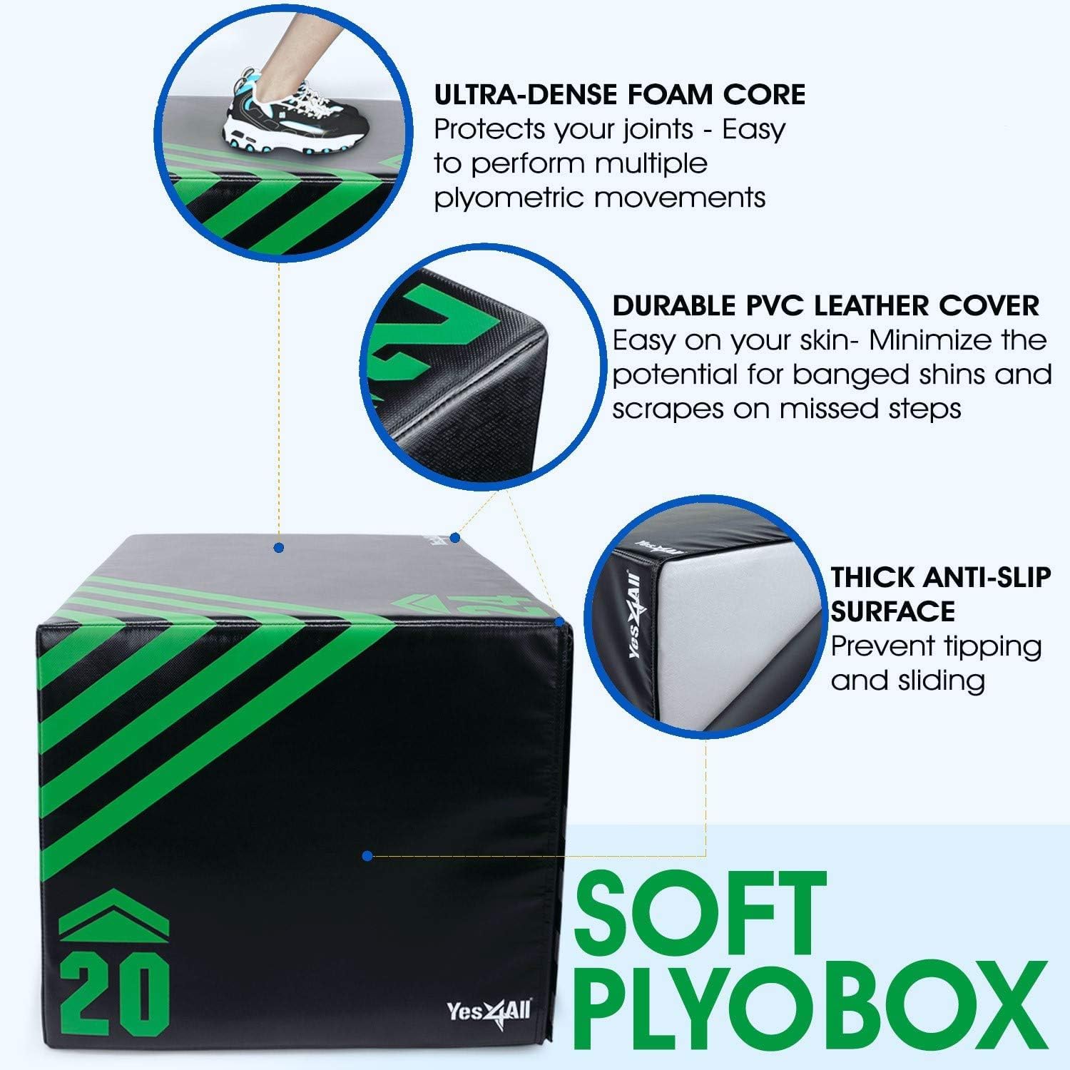 Snapklik.com : Yes4All 3 In 1 Foam Plyometric Jump Box Jump Training ...