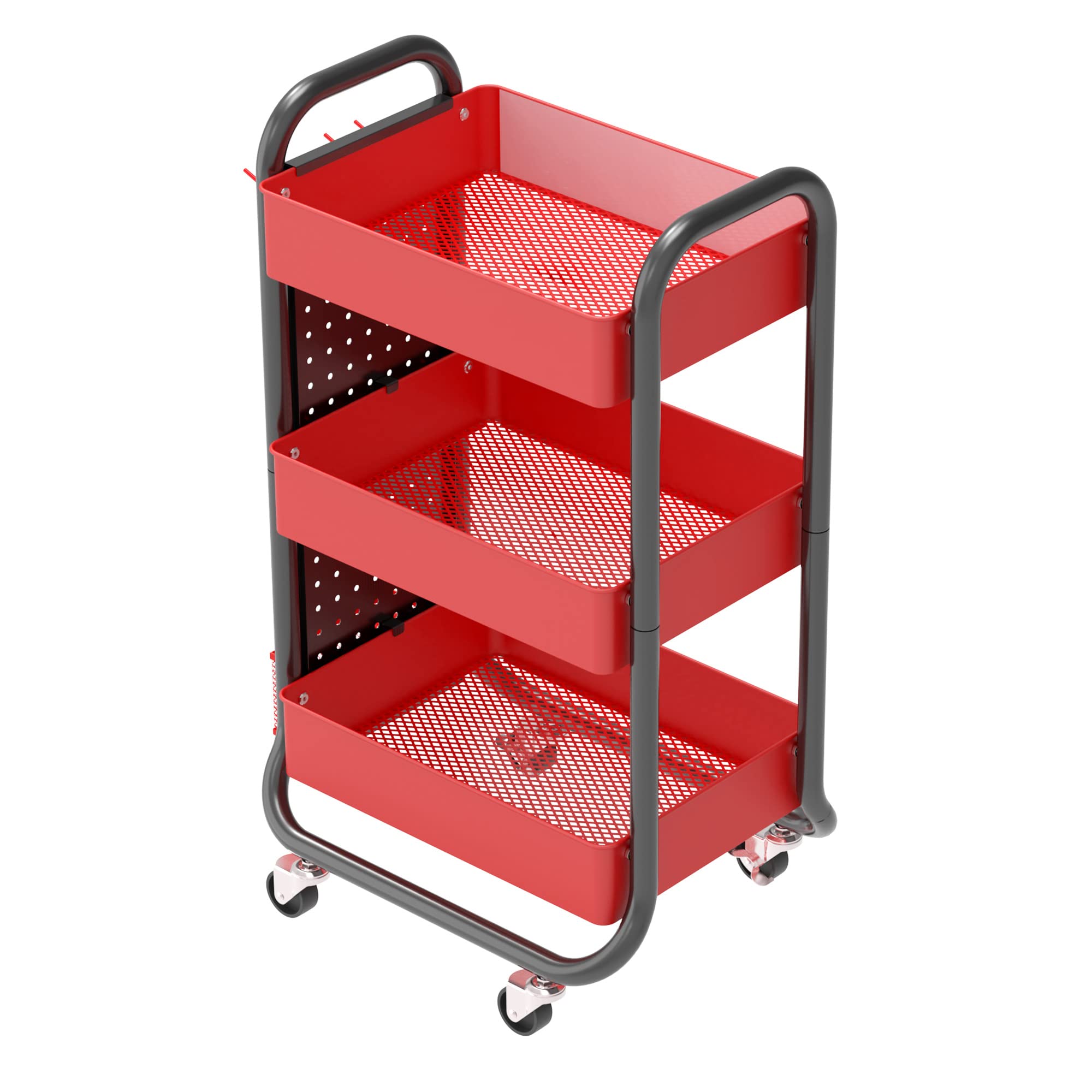 Buy DESIGNA 3-Tier Metal Storage Cart,Heavy Duty Rolling Utility Cart ...