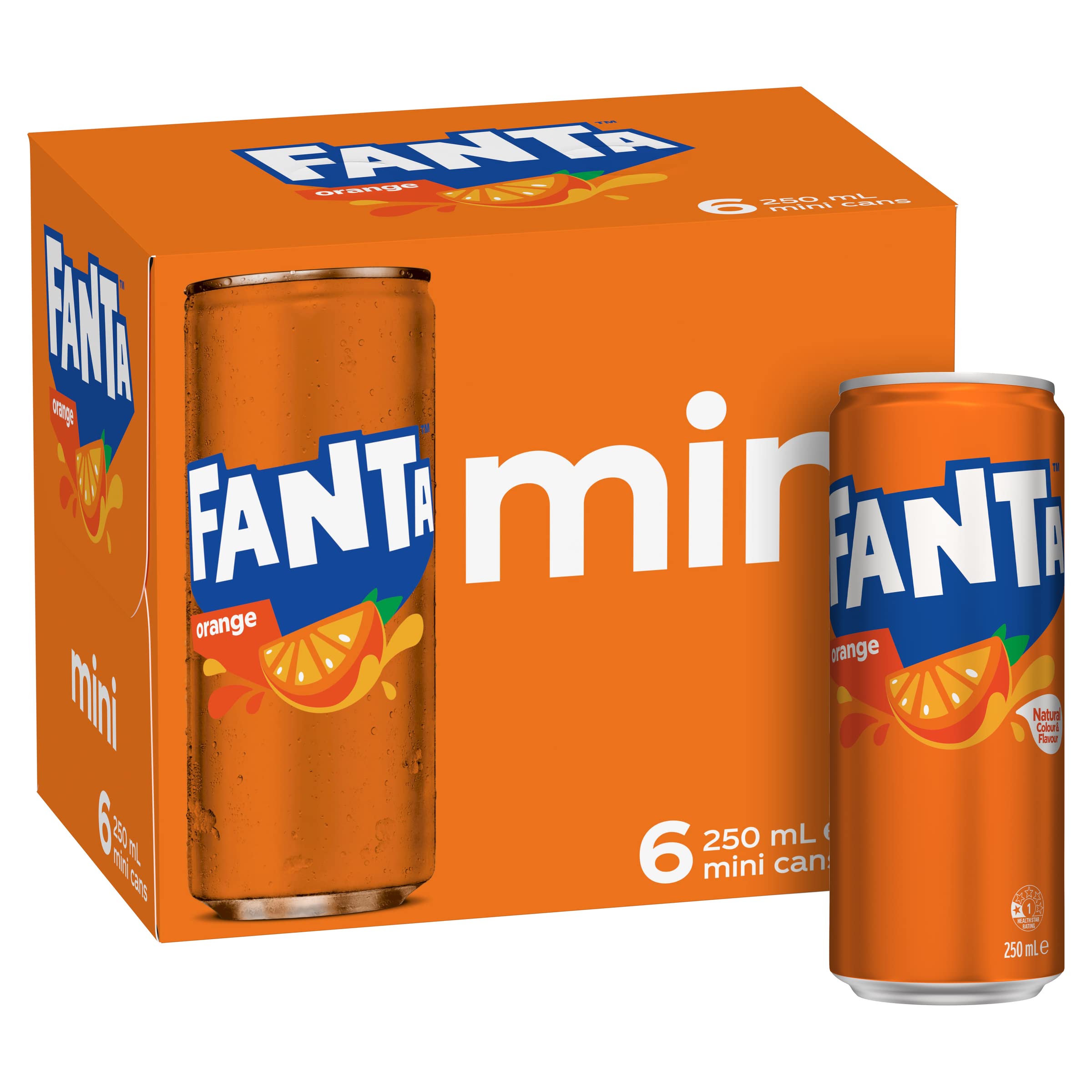 Fanta Orange Soft Drink Mini Can Multipack 6 x 250 ml : Amazon.com.au ...