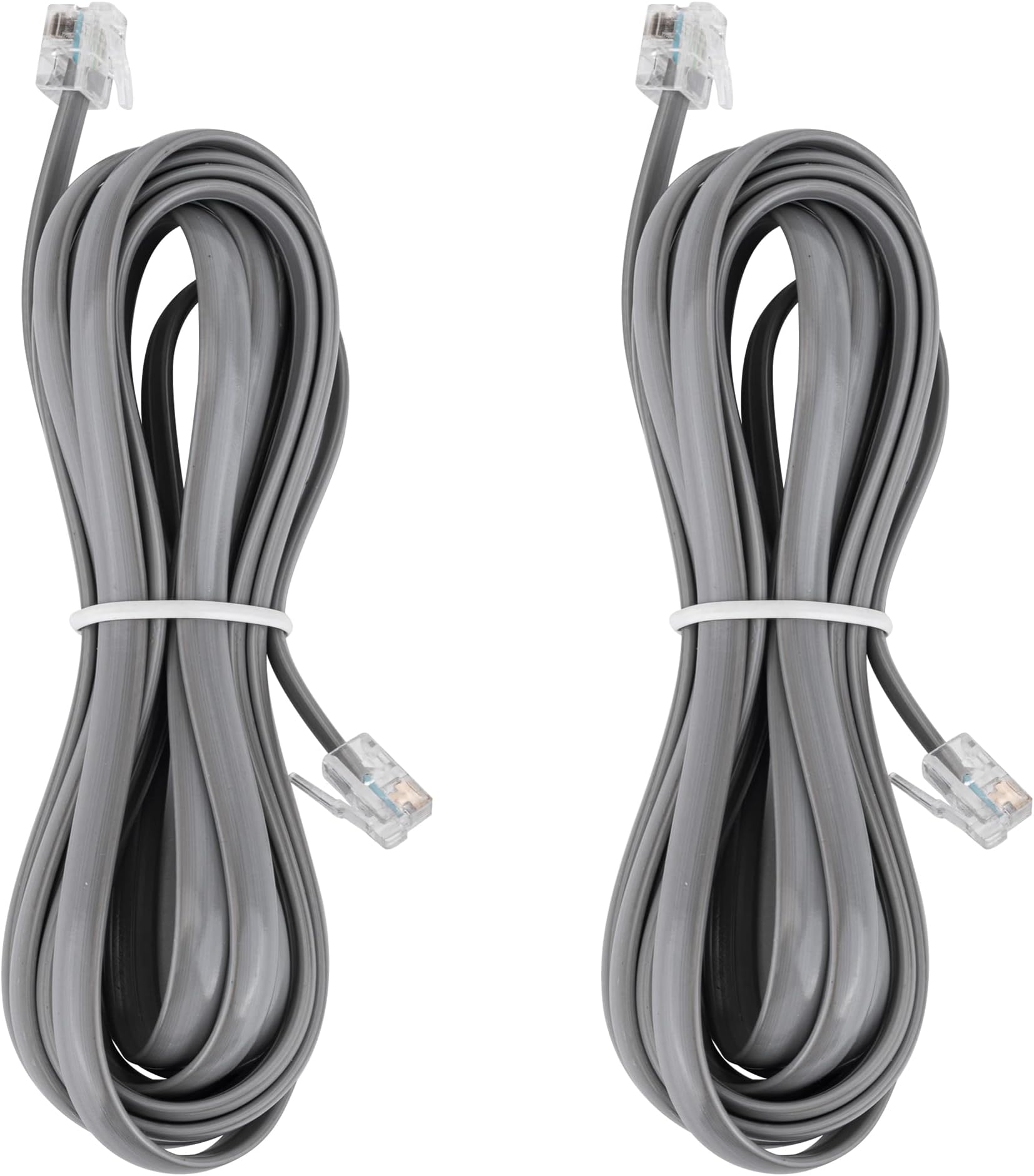 Amazon.com: 7ft Heavy Duty RJ11 / RJ14 Silver Satin 4 Conductor Reverse ...