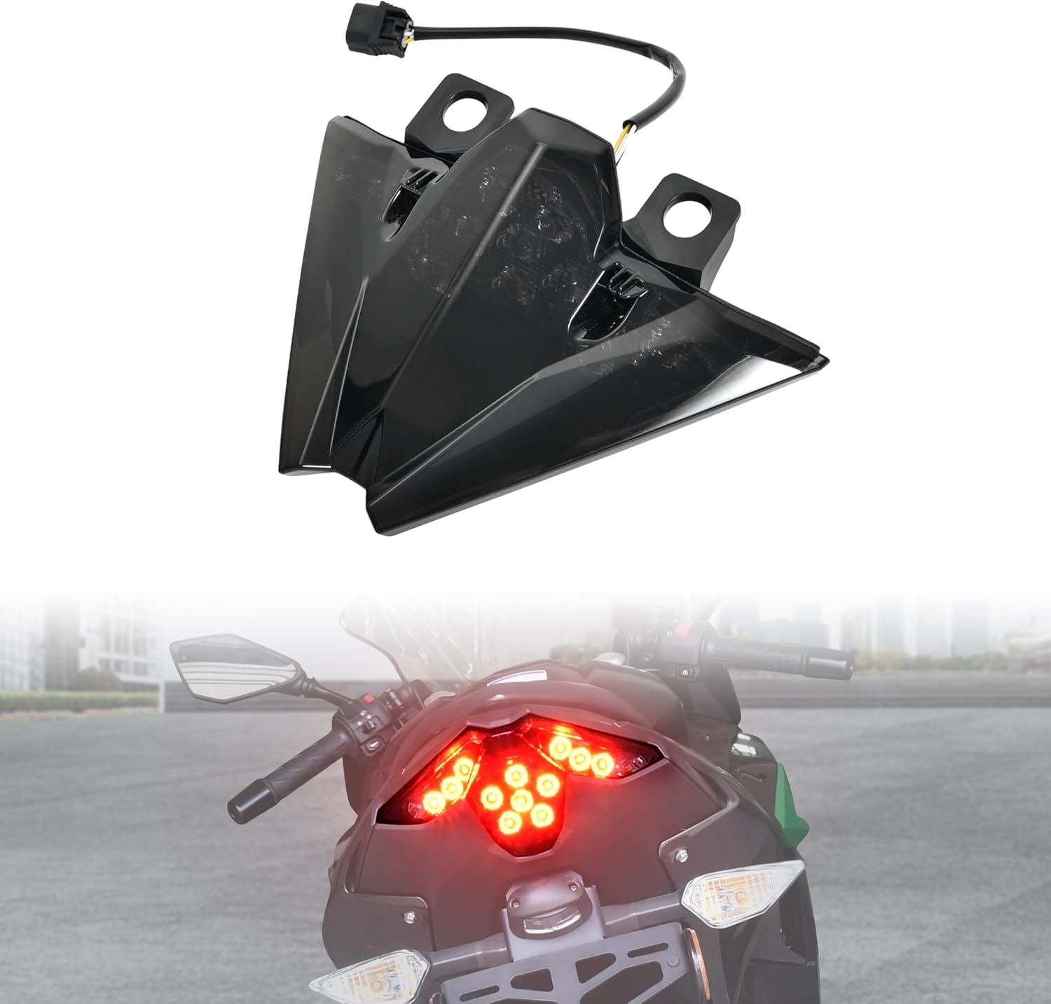 Amazon.com: VEISUTOR Motorcycle LED Tail Light for Ninja 500 Z500 24-25, Smoked Integrated Brake ...
