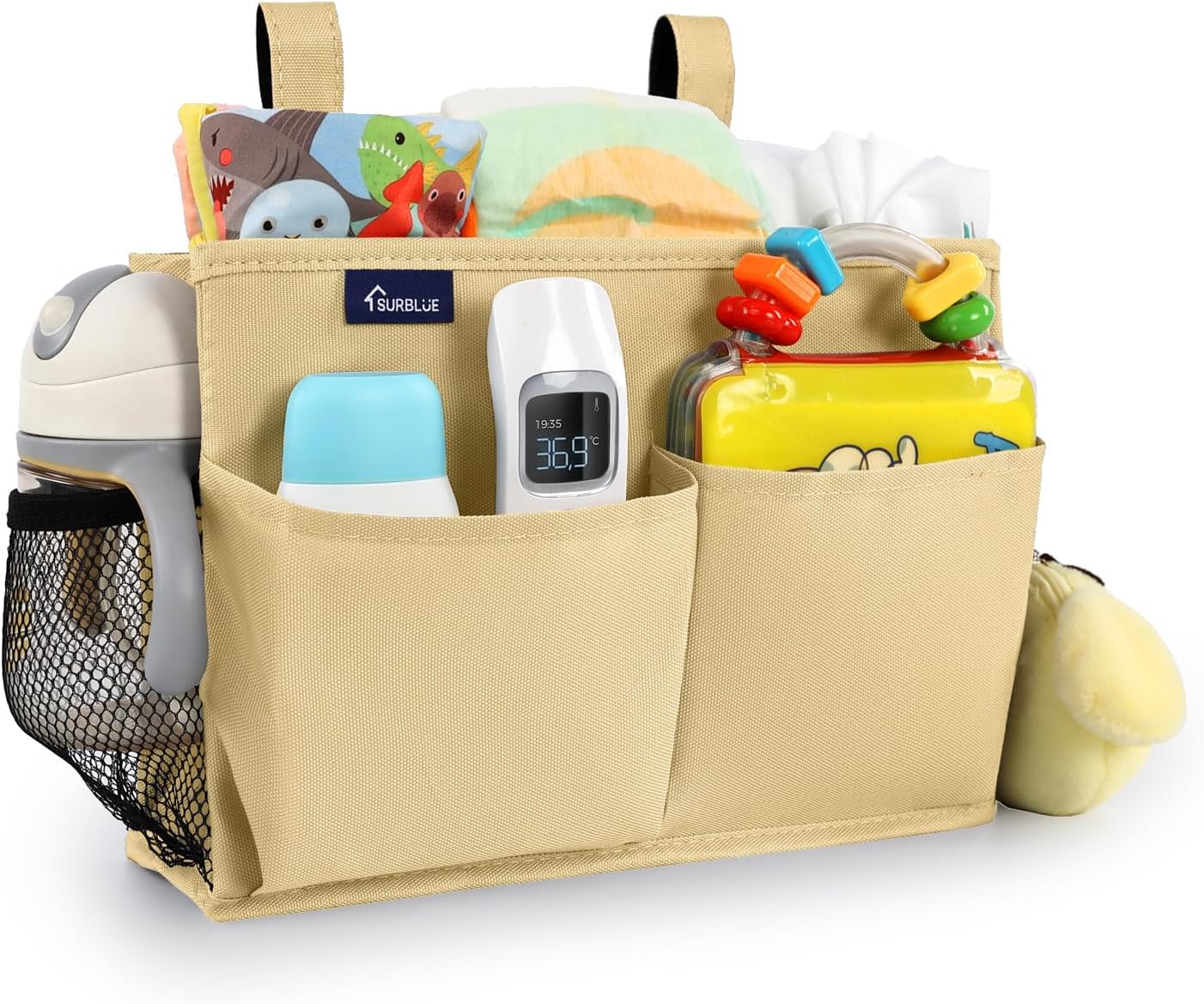 Amazon.com: Surblue Bedside Caddy Hanging Bed Organizer Storage Bag ...