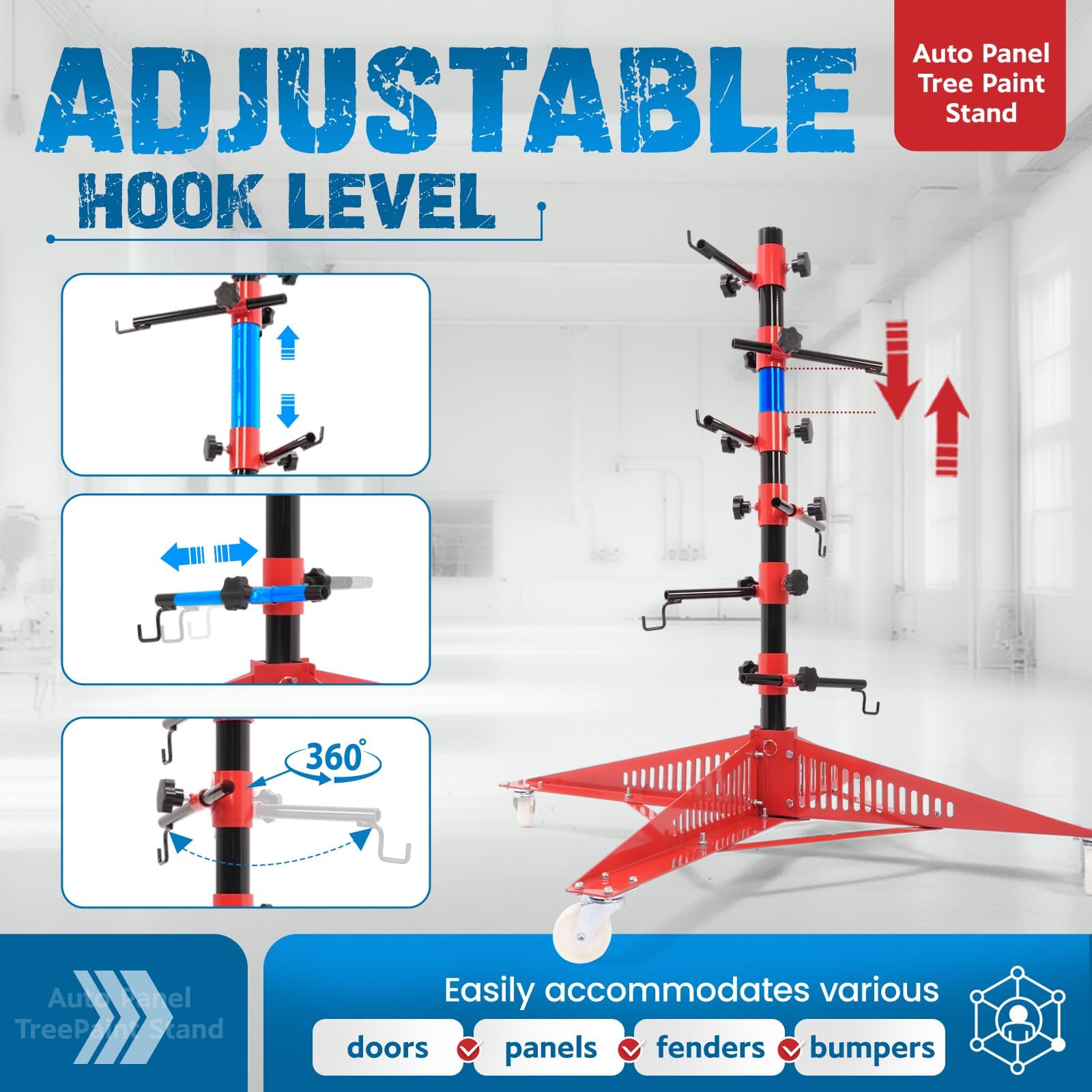 Auto Body Paint Stand Universal Panel Tree Paint Stand - Adjustable ...