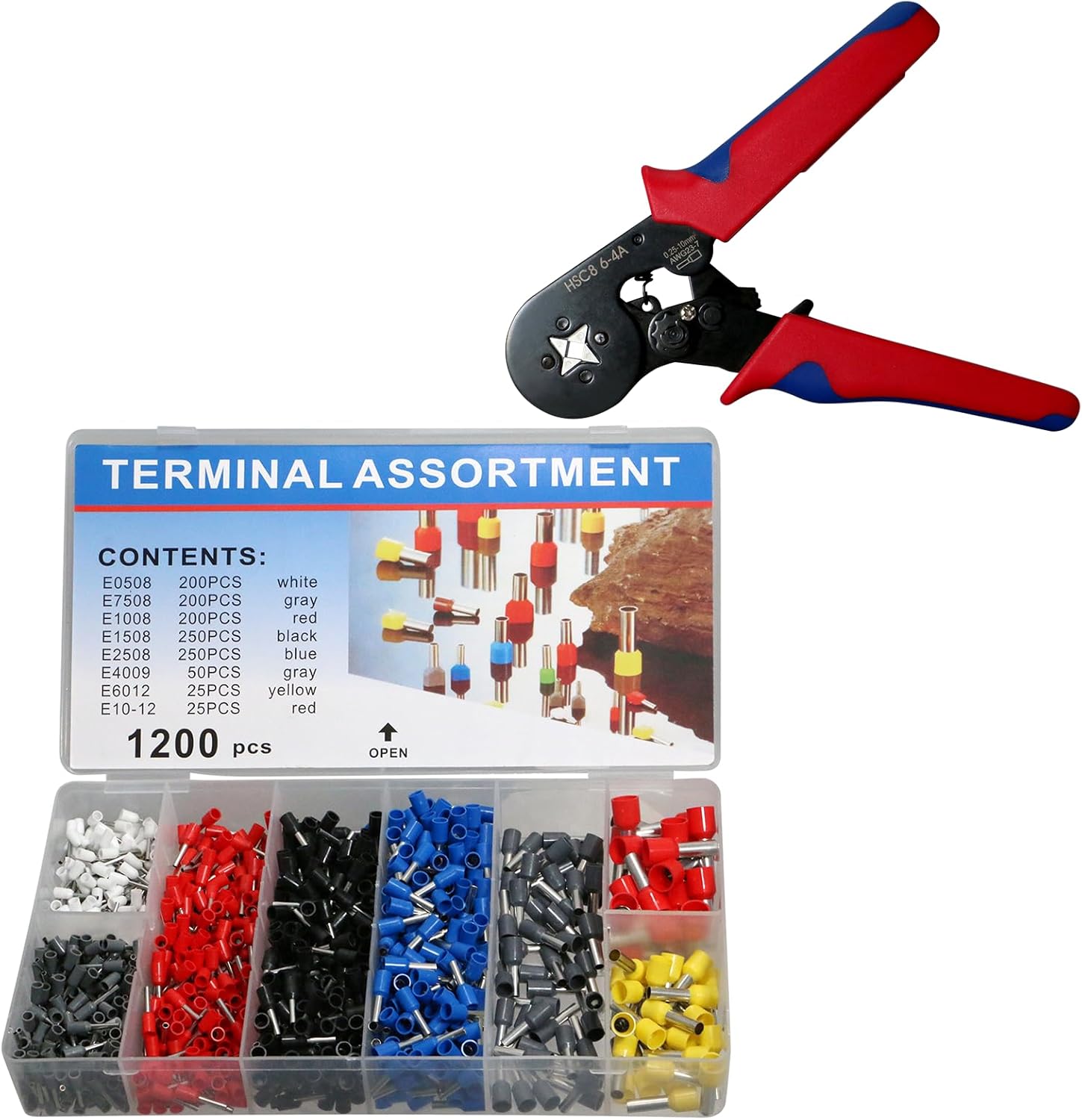 1 Set XFITTING Ferrule Crimping Tool Kit Pliers - 1200 PCS Wire Ends ...