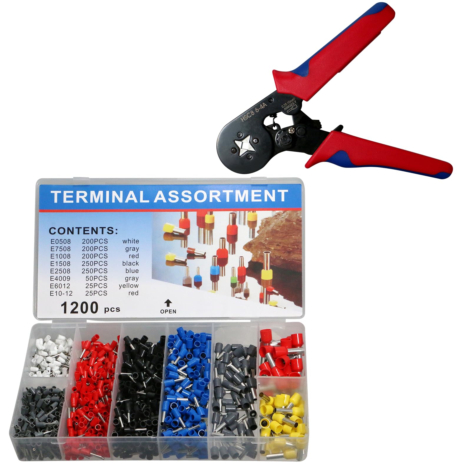 1 Set XFITTING Ferrule Crimping Tool Kit Pliers - 1200 PCS Wire Ends ...