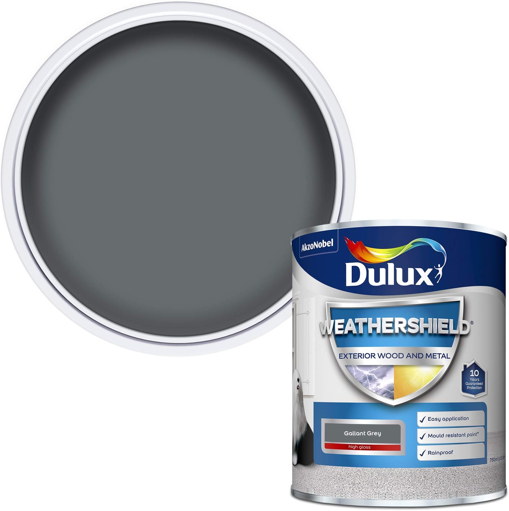 Dulux Weather Shield Smooth Masonry Paint, 5 L - Pure Brilliant White ...