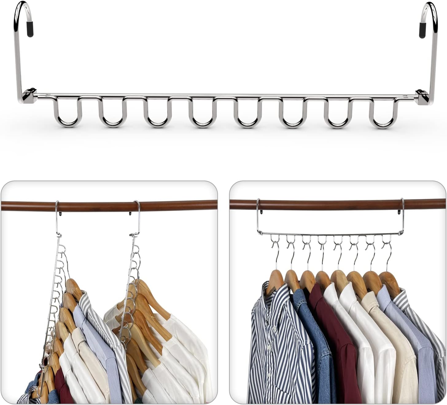 Amazon.com: Space Saving Hangers 12 Piece for Closet Organizer Space ...