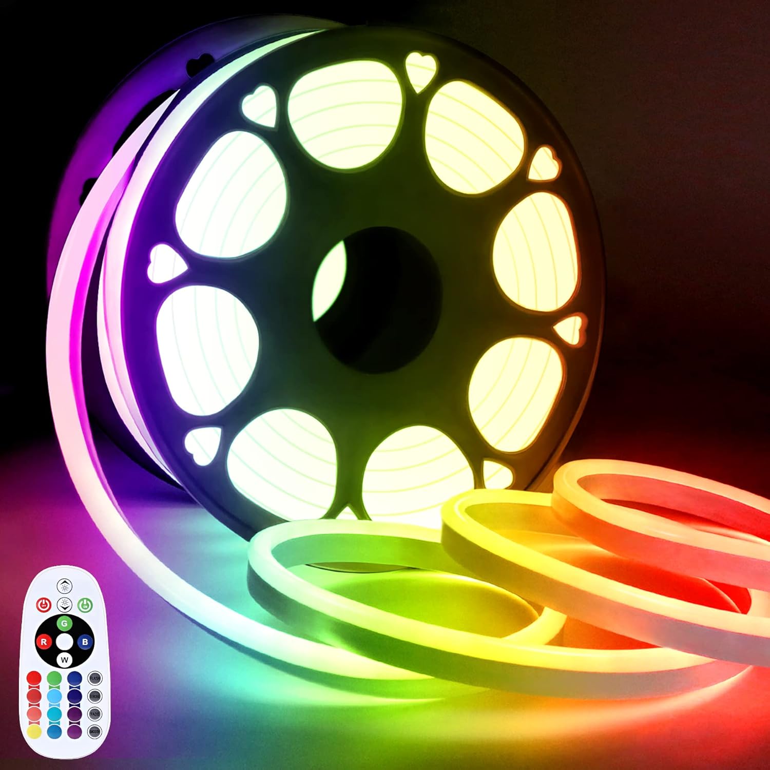 Amazon.com: VDKK 16.4FT RGB LED Neon Light Strip-AC110-120V Flexible ...