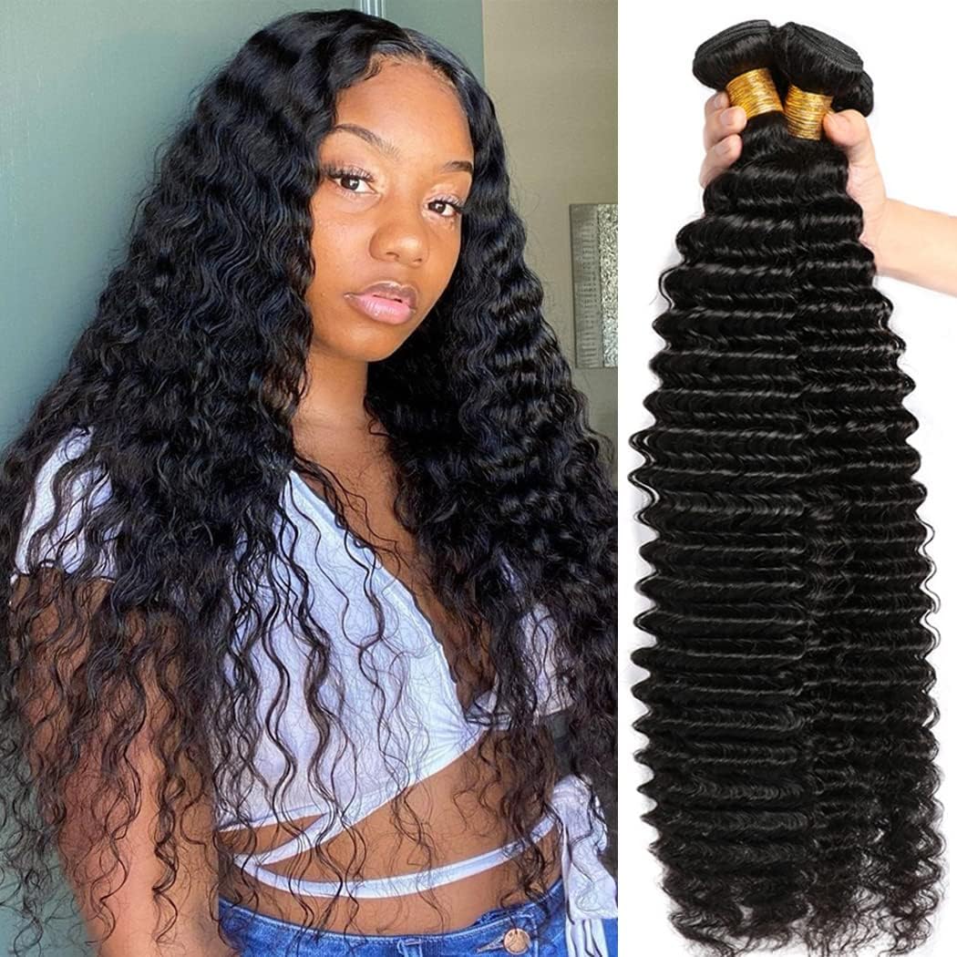 Amazon.com : Beautymoon Human Hair 22 24 26 Inch Deep Wave Bundles ...