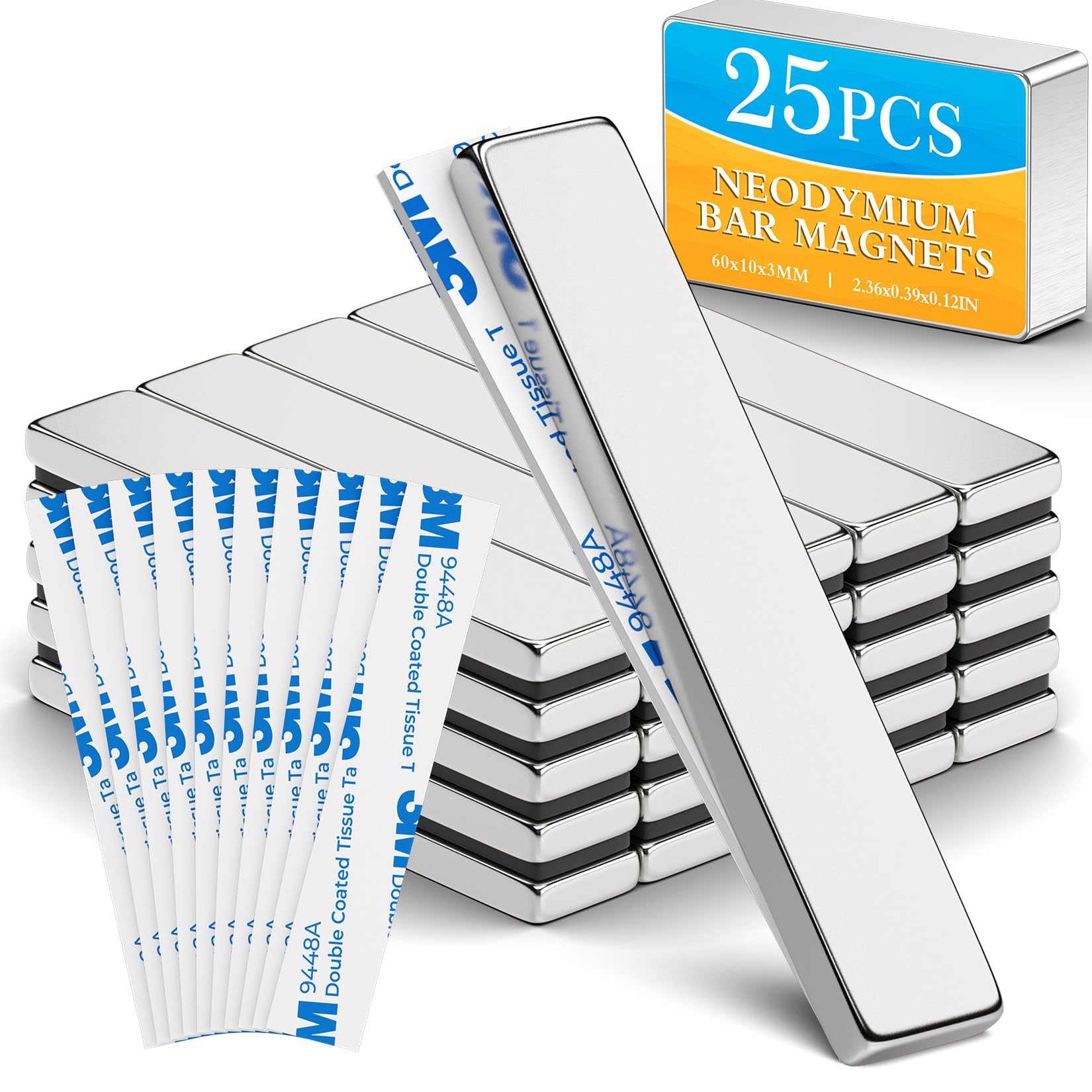 Snapklik.com : Grtard 25 Pack Powerful Neodymium Bar Magnets, 60 X 10 X ...