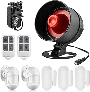 Home Office Shop wireless burglar Security Alarm System Kit,Up to 120db,Wireless Loud Indoor ...