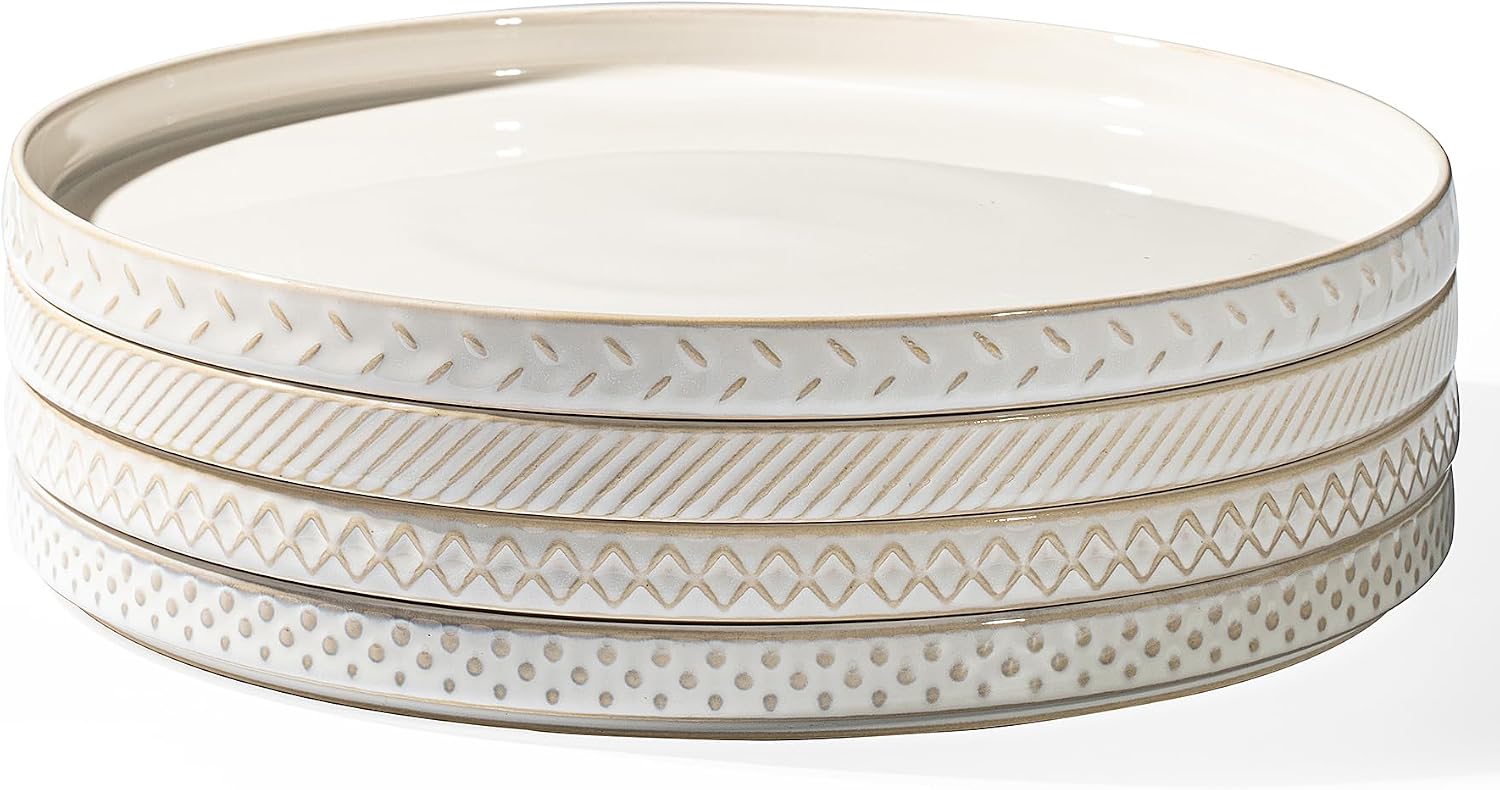 Amazon.com | MIKIGEY Dinner Plates Set of 4, 10.5 inch Plate Set ...