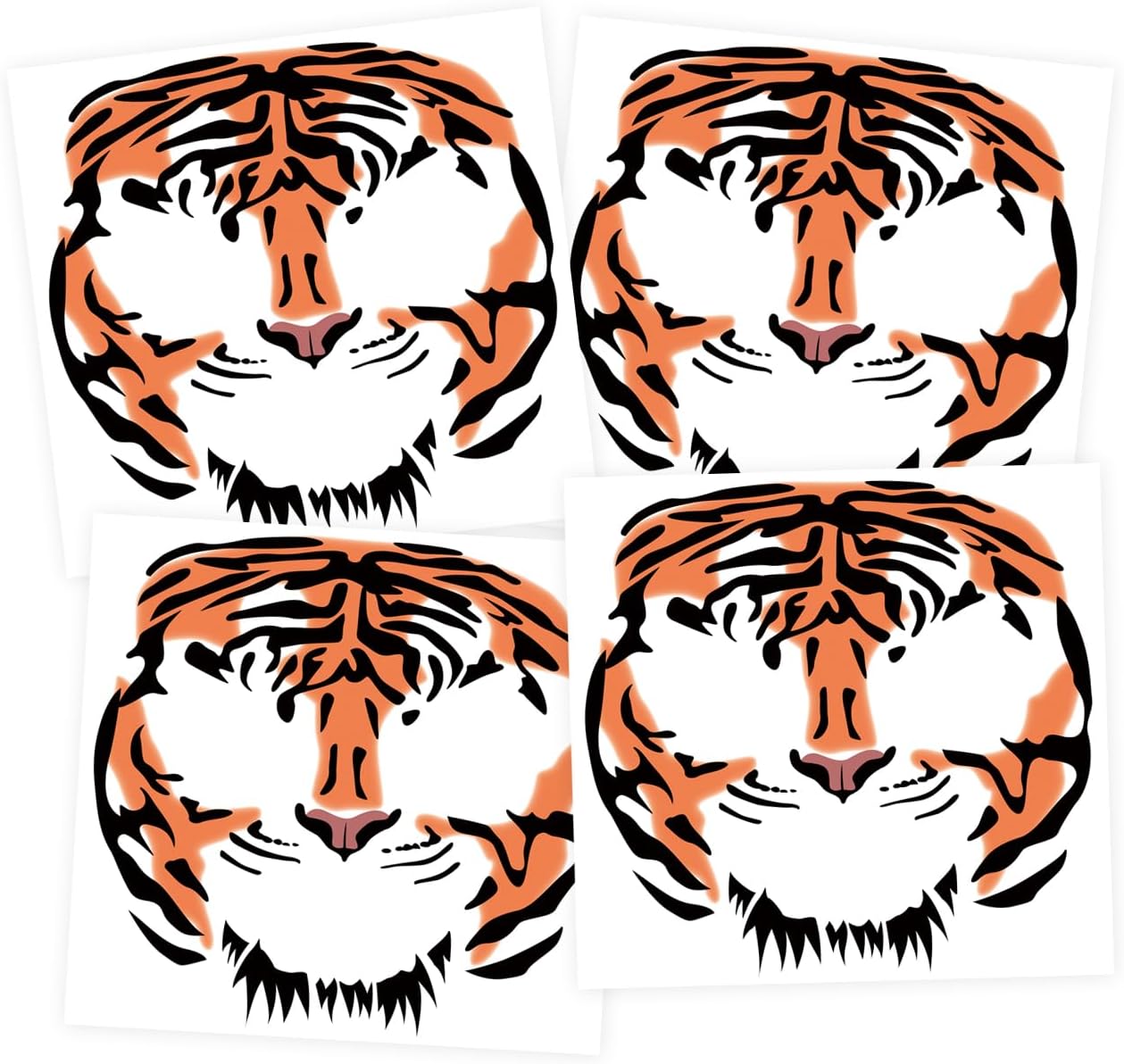 Amazon.com : Fake Leopard Temporary Face Tattoos Cheetah Full Face ...