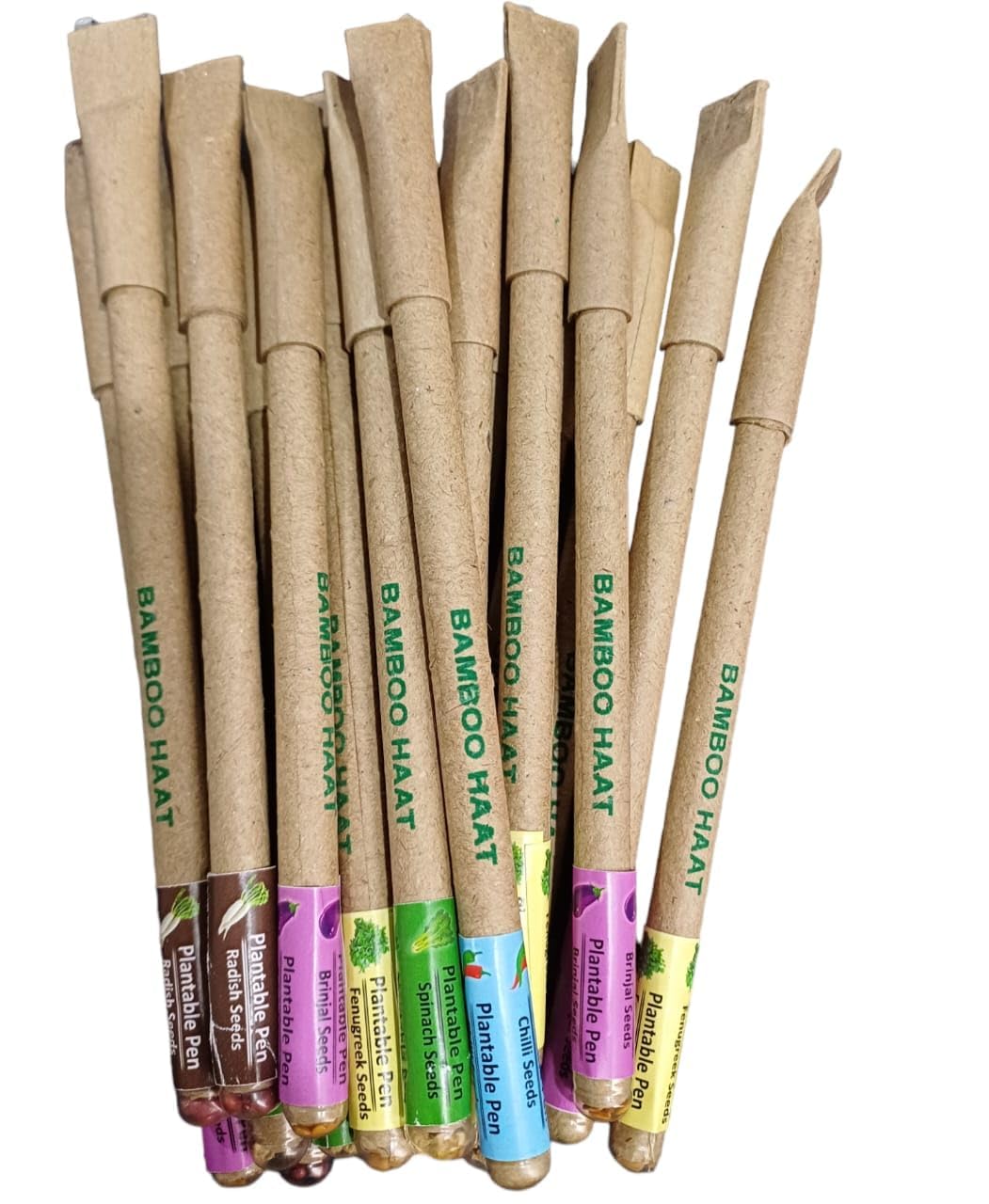 BAMBOO HAAT - Use and Grow Plantable Recycled Kraft Paper Pen with Seed ...