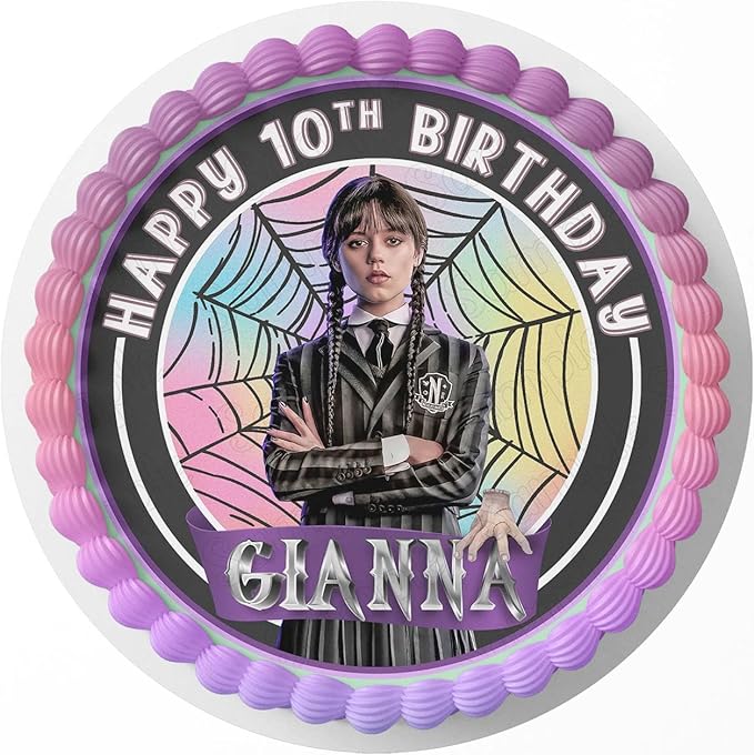 Amazon.com: Cakecery Wednesday Addams Cute Edible Cake Topper Sheet ...