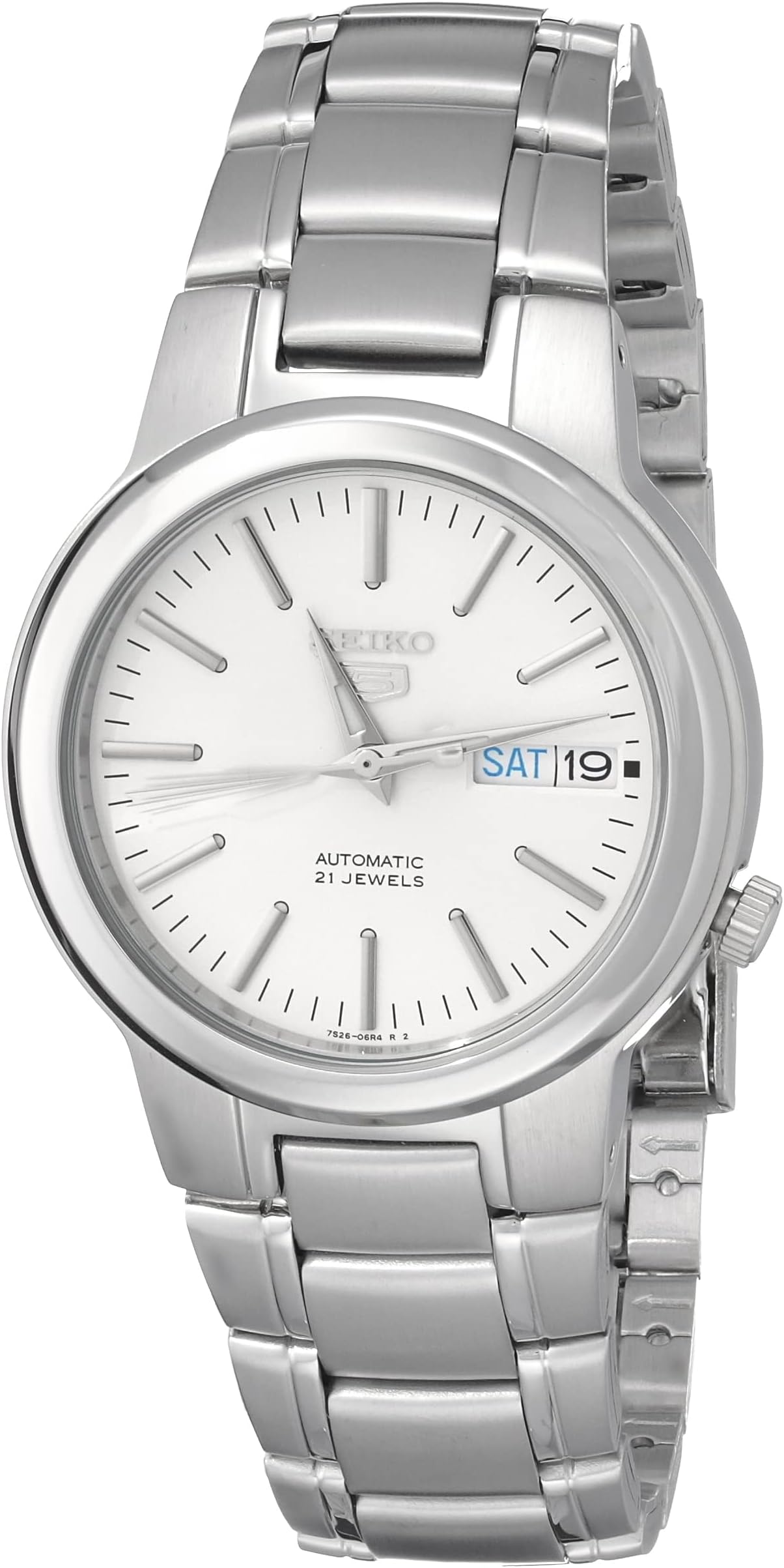 Reloj Seiko 5 Caballero SNKA01K1 Acero con Caratula Blanca : Amazon.com ...
