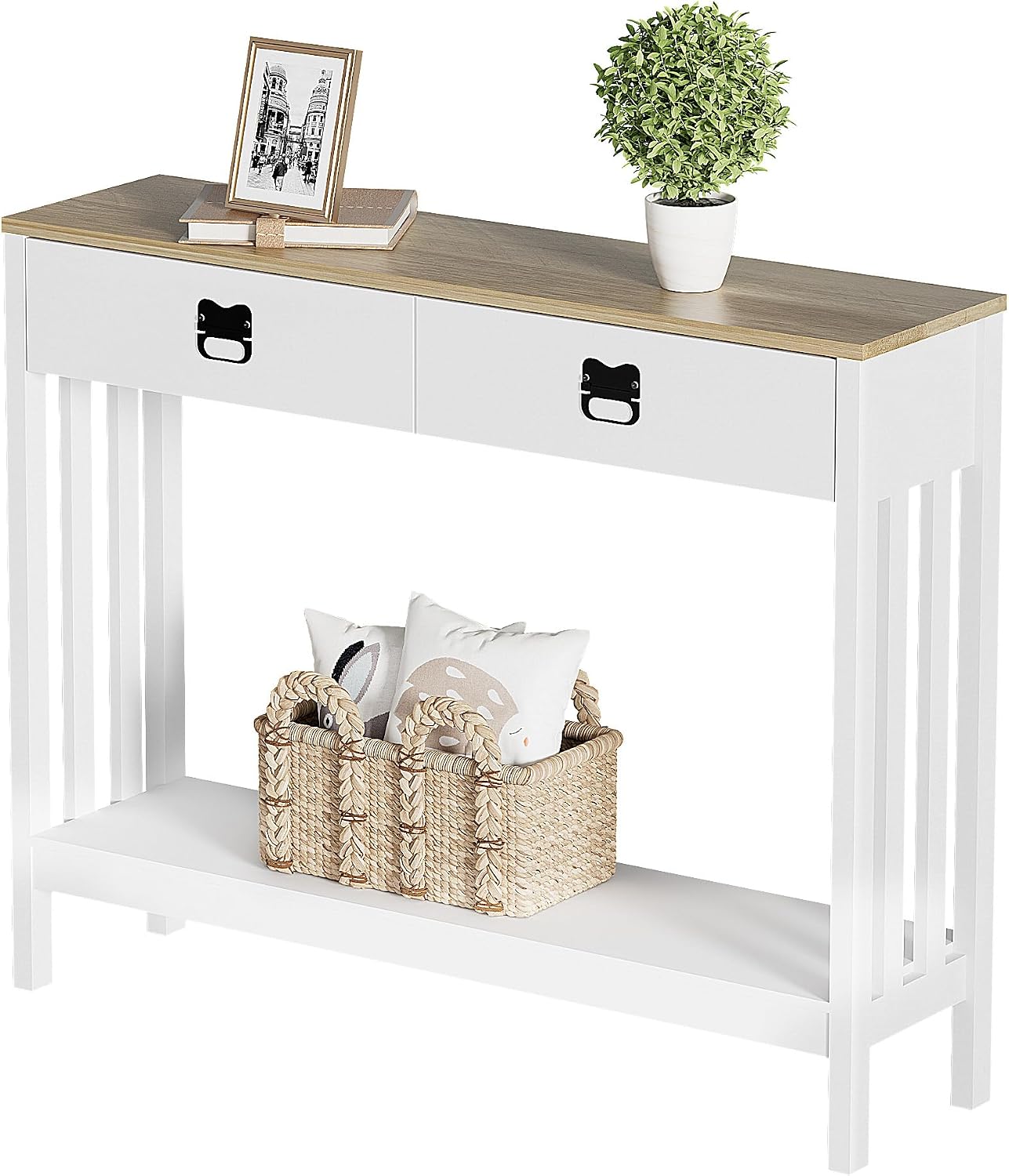 Amazon.com: Entryway Table with Drawer & Shelves, Console Tables for ...