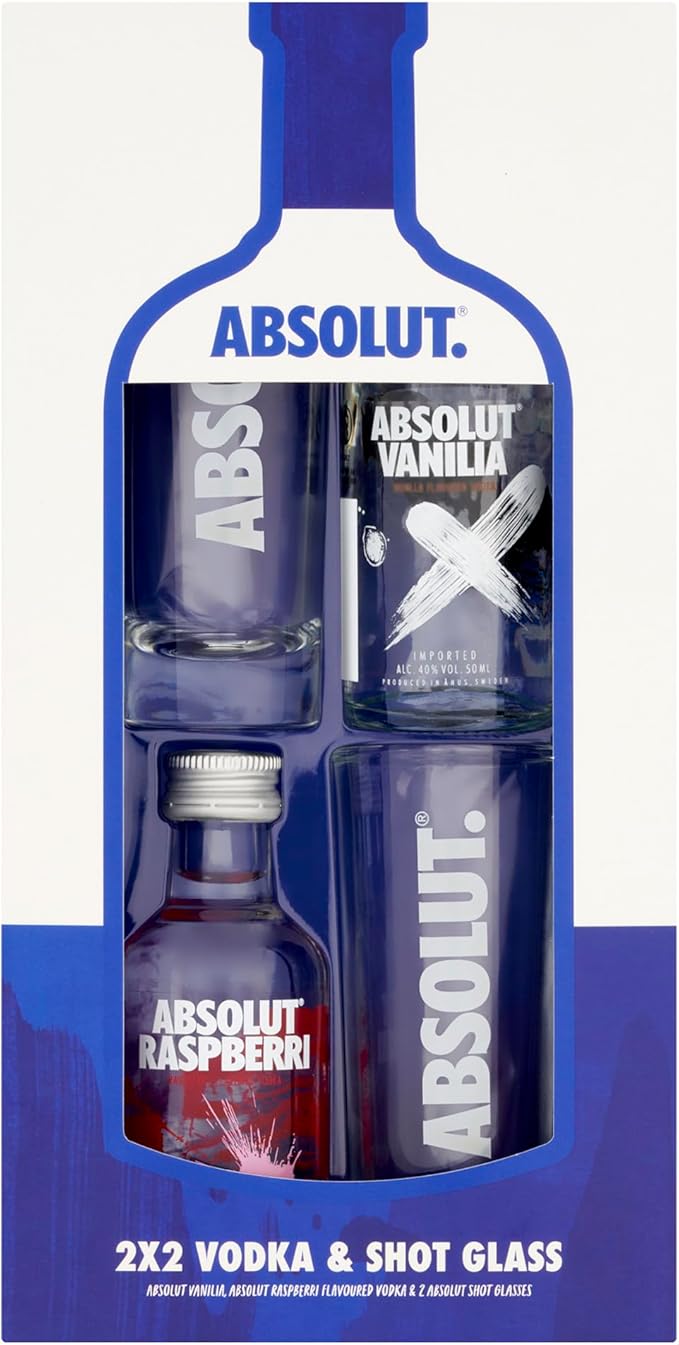 Absolut Vodka Gift Set - Contains 2x50ml Flavoured Vodka Miniatures, 40 ...