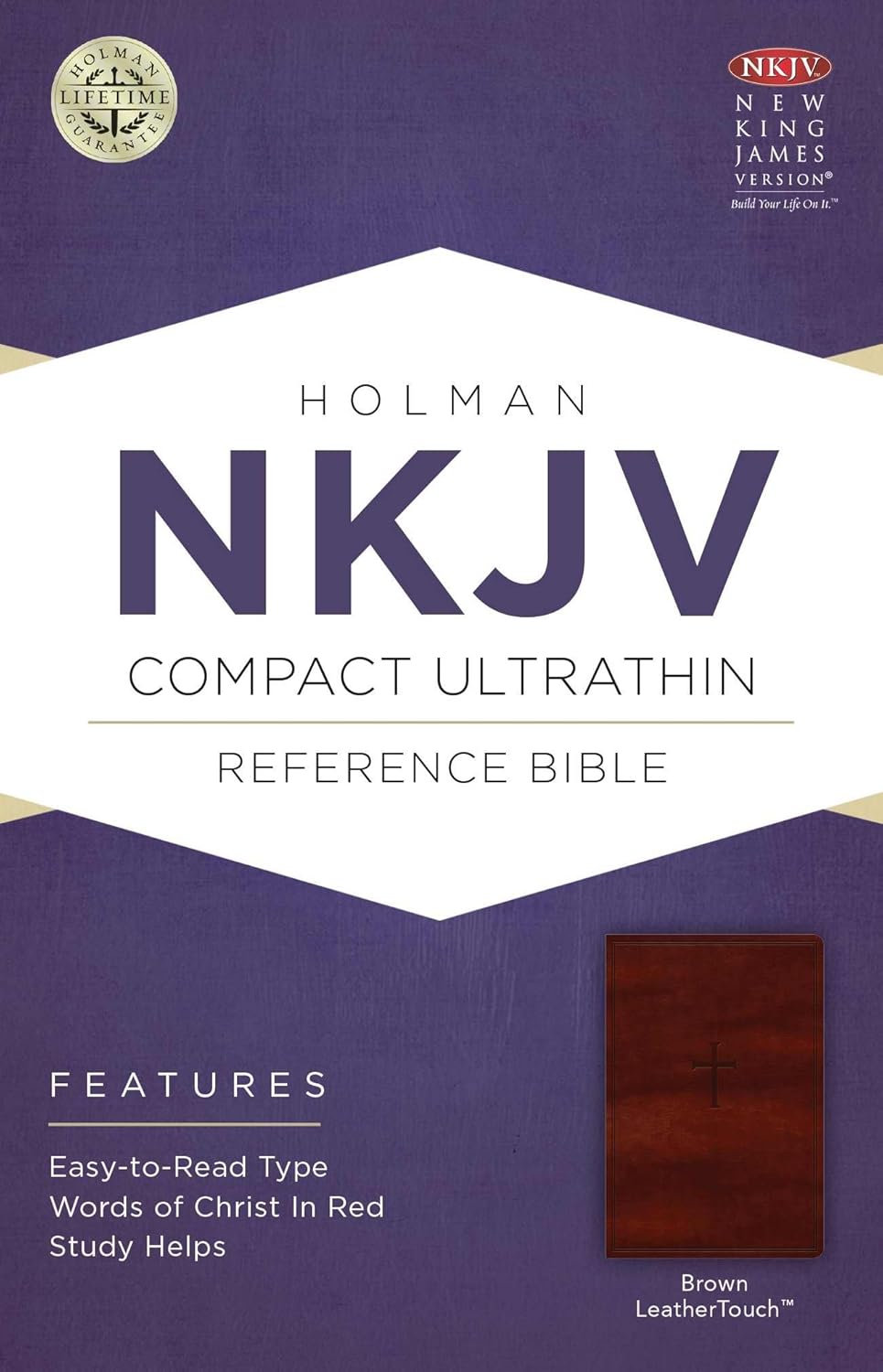 NKJV Compact Ultrathin Bible, Brown LeatherTouch: Holman Bible ...