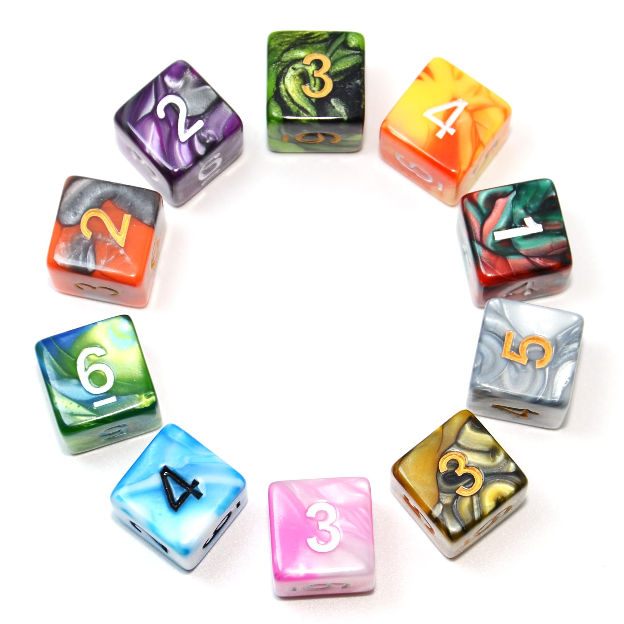Amazon.com: SmartDealsPro 10-Pack D4 D6 D8 D10 D12 Multi Colored ...