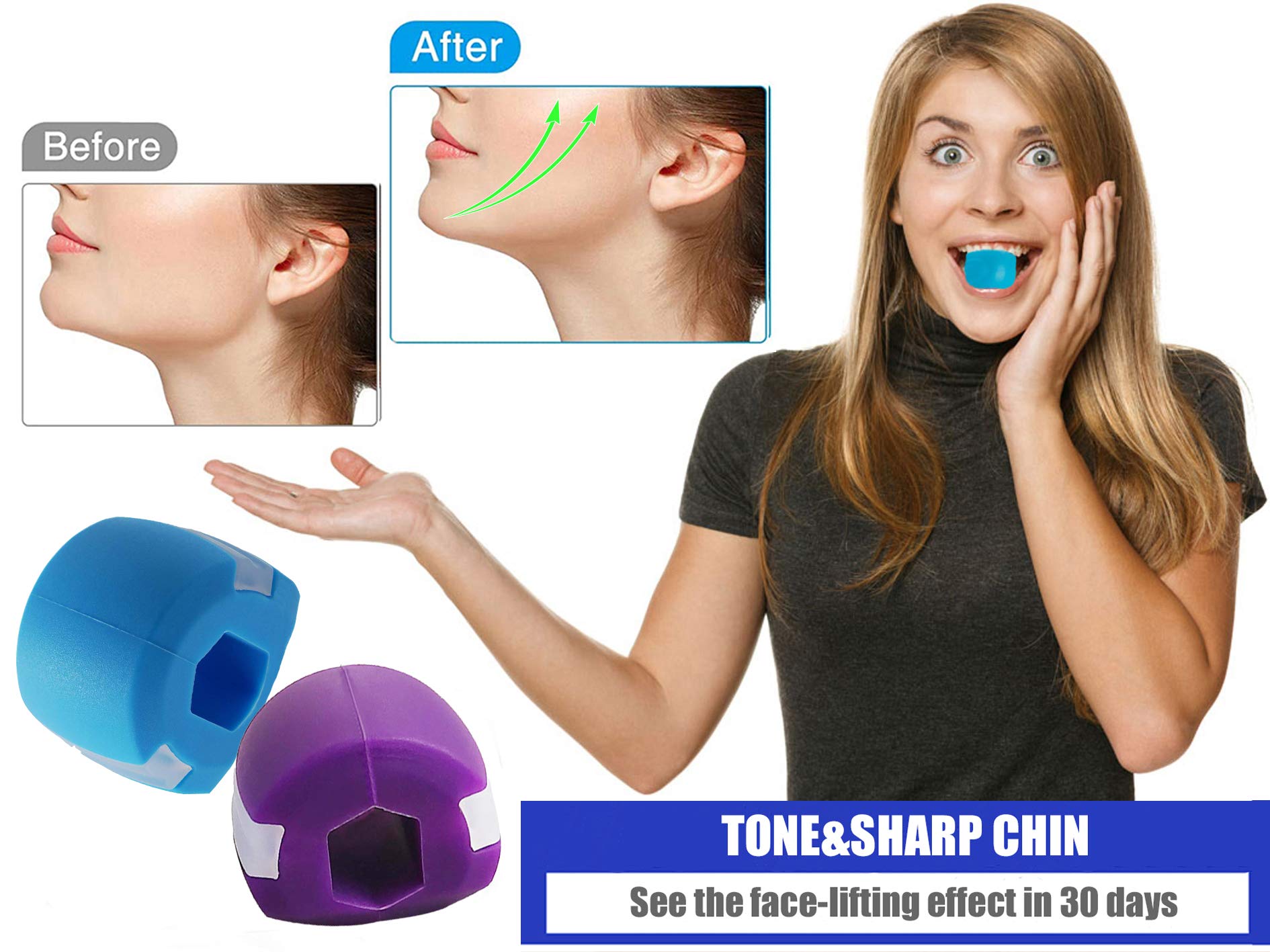 Jaw, Face, And Neck Exerciser Define Your Jawline, Slim And Tone Your ...