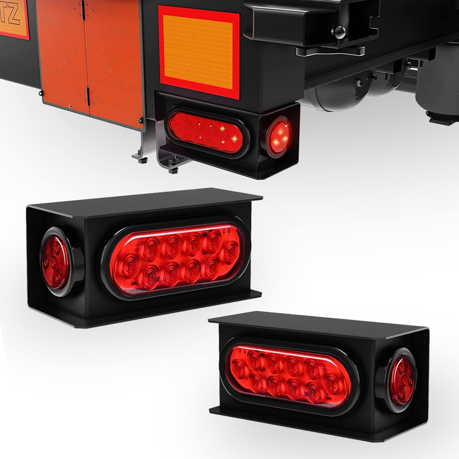 Snapklik.com : MKING Steel Trailer Light Boxes Housing Kit2Pcs LED ...