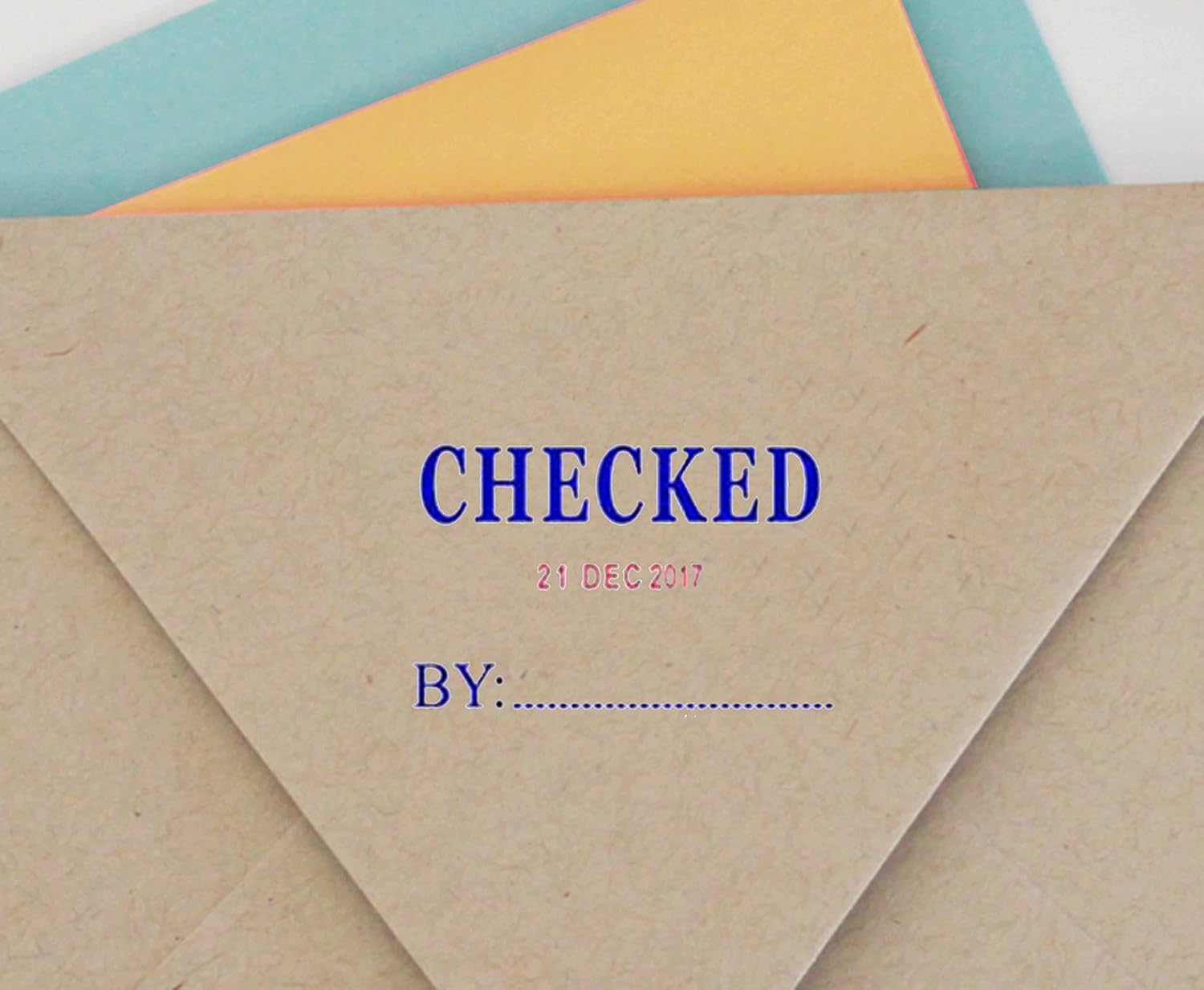 Self Inking Shiny Date Stamp with Checked by Text Office Stationery ...