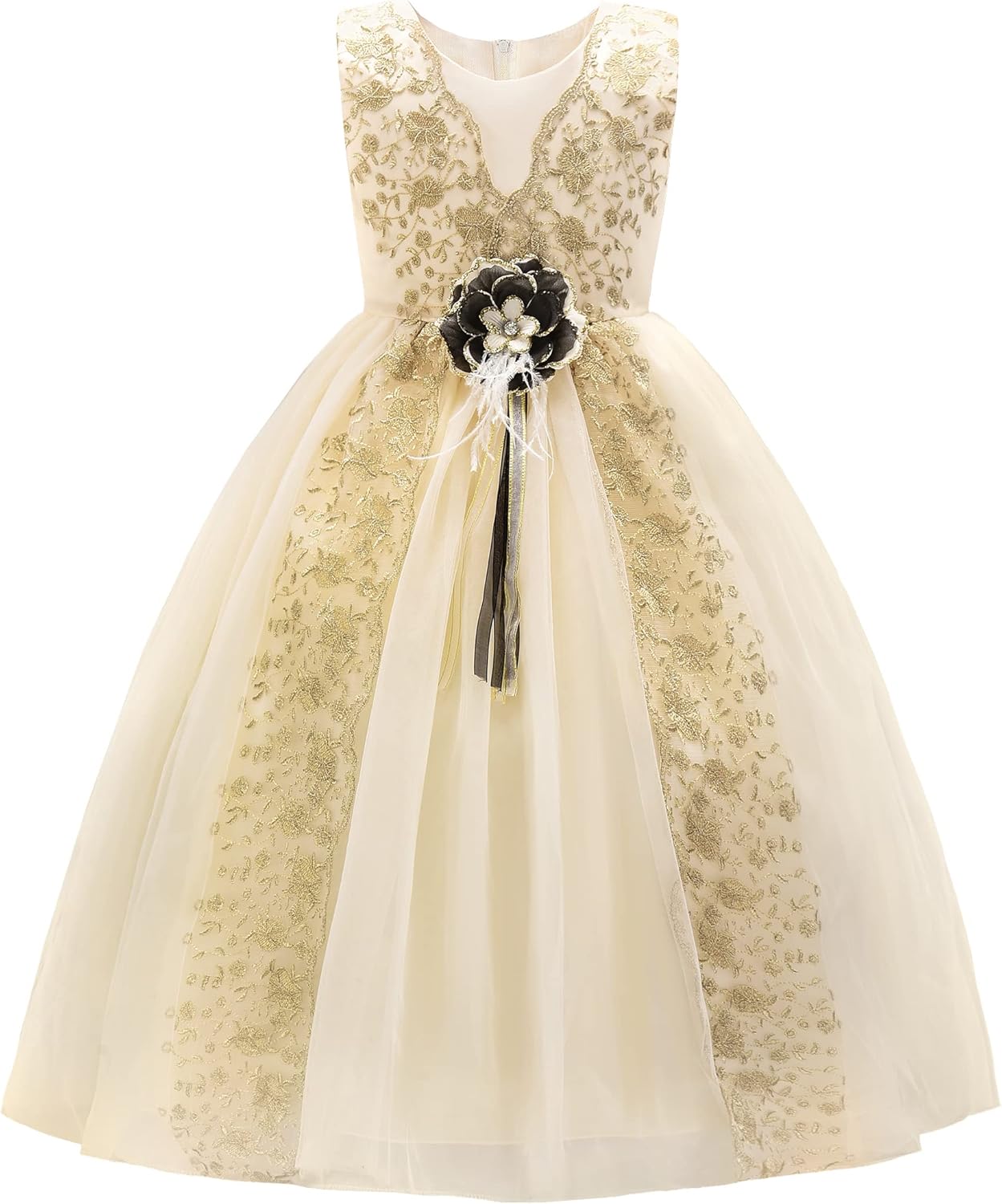 Amazon.com: JerrisApparel Girls Princess Dress Lace Flower Girl Wedding ...