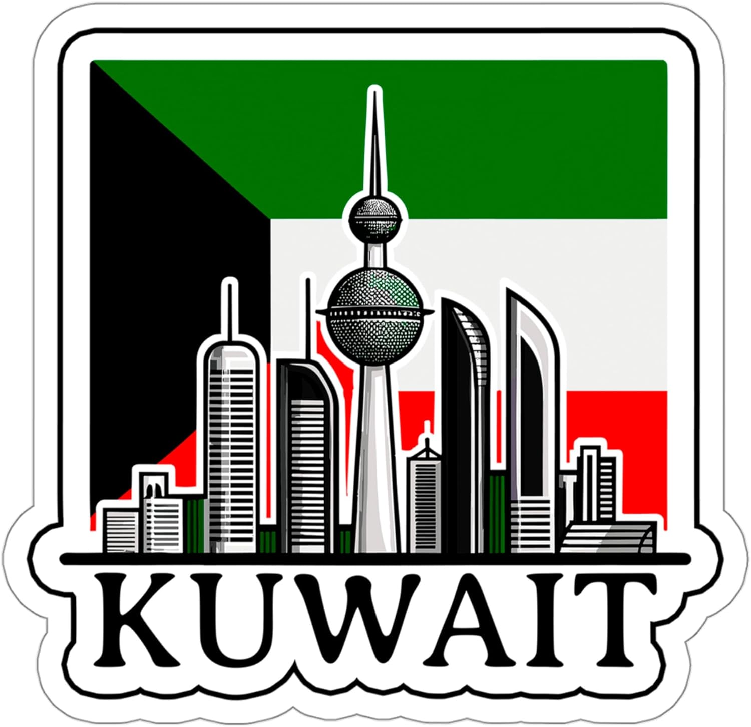 Amazon.com: No Thorns Media Kuwait Sticker Outdoors Weatherproof Decal ...