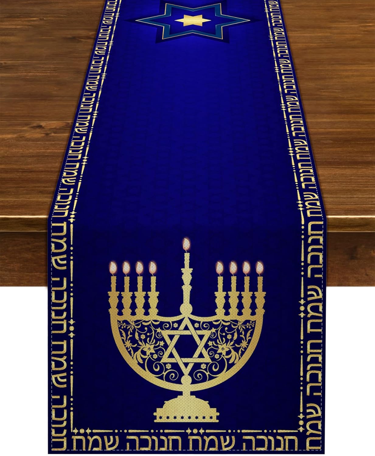 Amazon.com: Nepnuser Linen Passover Hanukkah Table Runner Hebrew Jewish ...