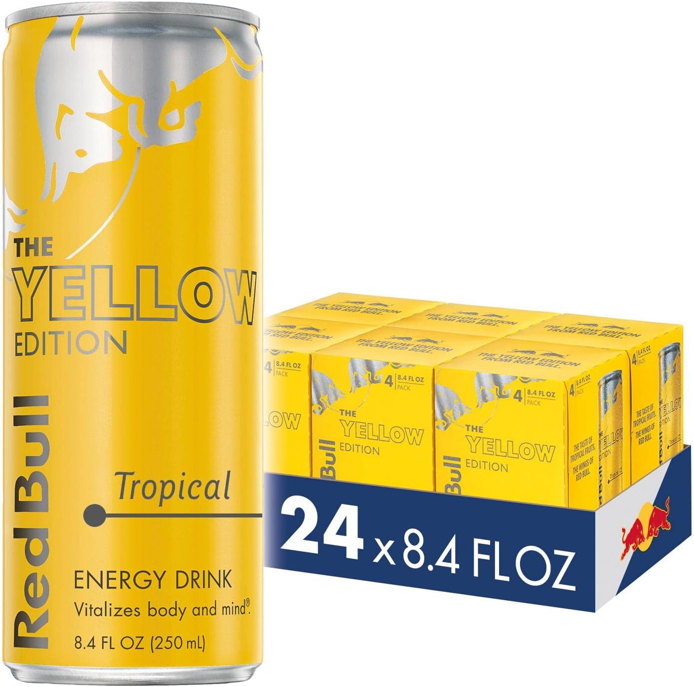 Amazon.com : Red Bull Yellow Edition Tropical Energy Drink, 8.4 Fl Oz ...
