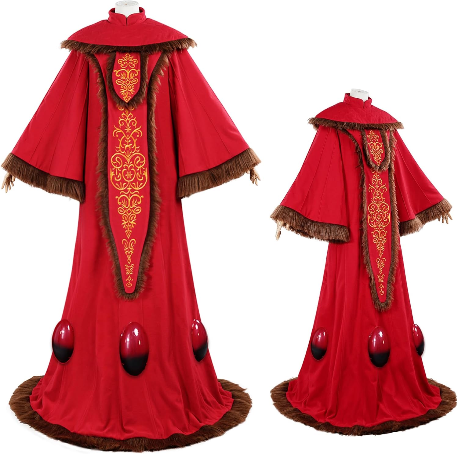 Amazon.com: Naobciu Women Padme Amidala Cosplay Costume Red Court Robe ...