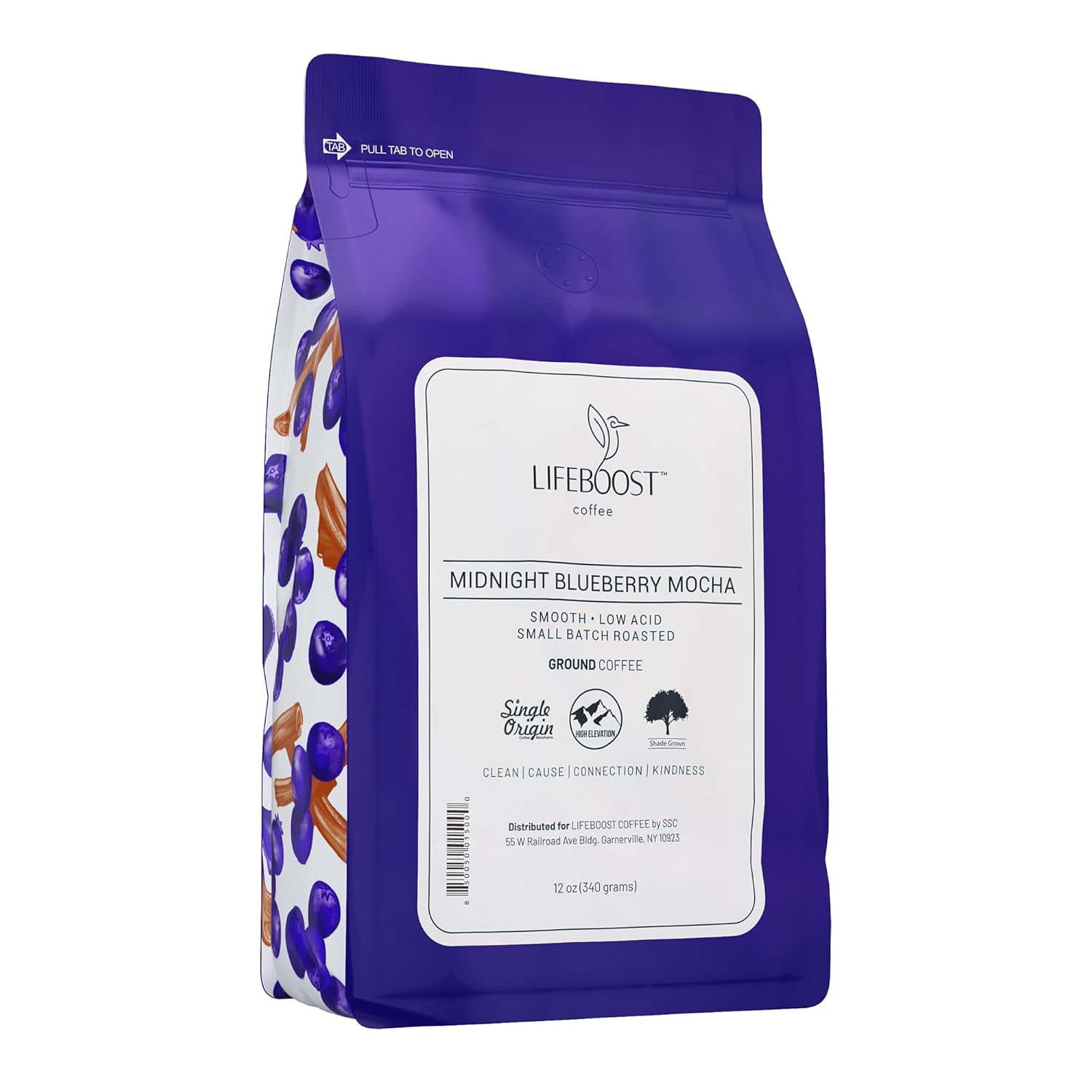 Amazon.com : Lifeboost Midnight Blueberry Mocha Ground Coffee - Low ...
