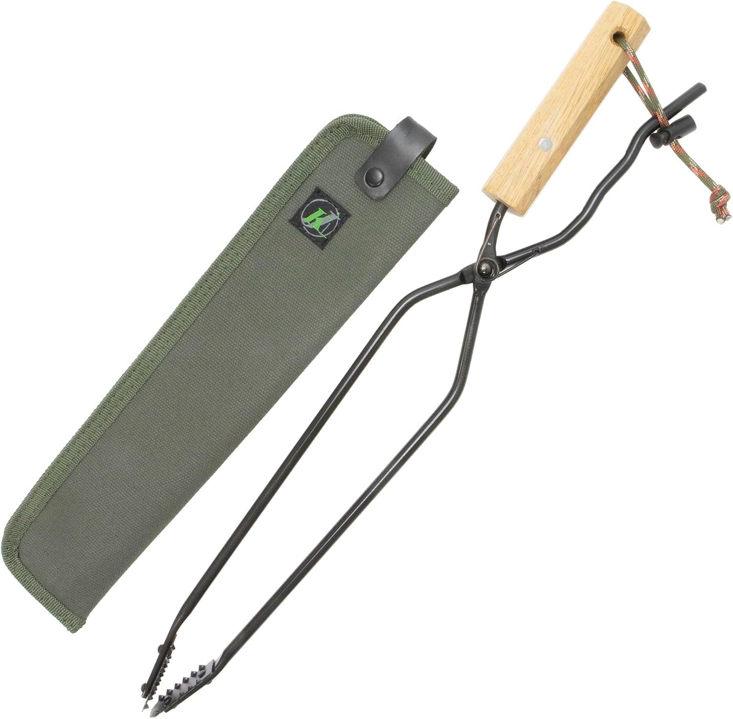 Amazon.co.jp: バネ付き薪ばさみ 先端ギザギザ仕様 専用ケース付き 日本製 BONFIRE TONGS (株)コジマ 新潟県三条市 ...