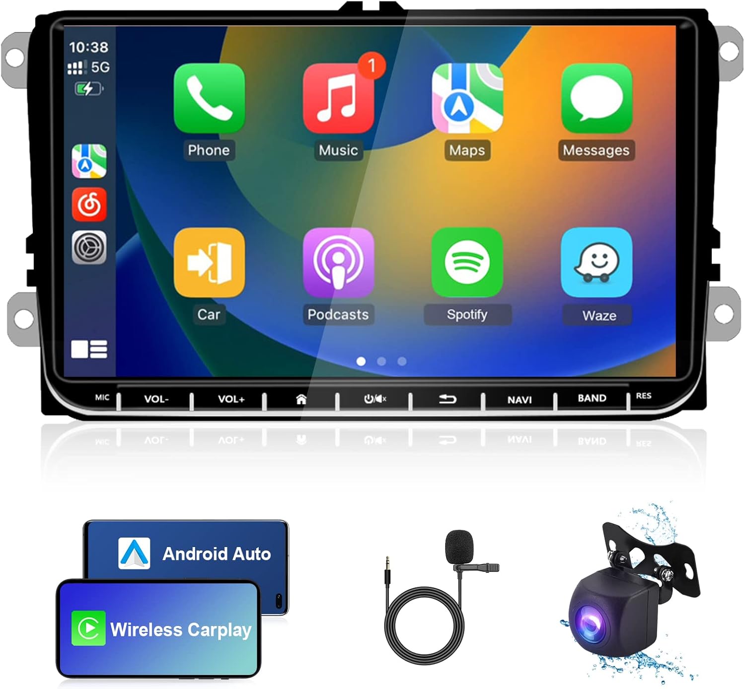 Amazon.com: Android Car Radio Stereo with Wireless Carplay 9 ...
