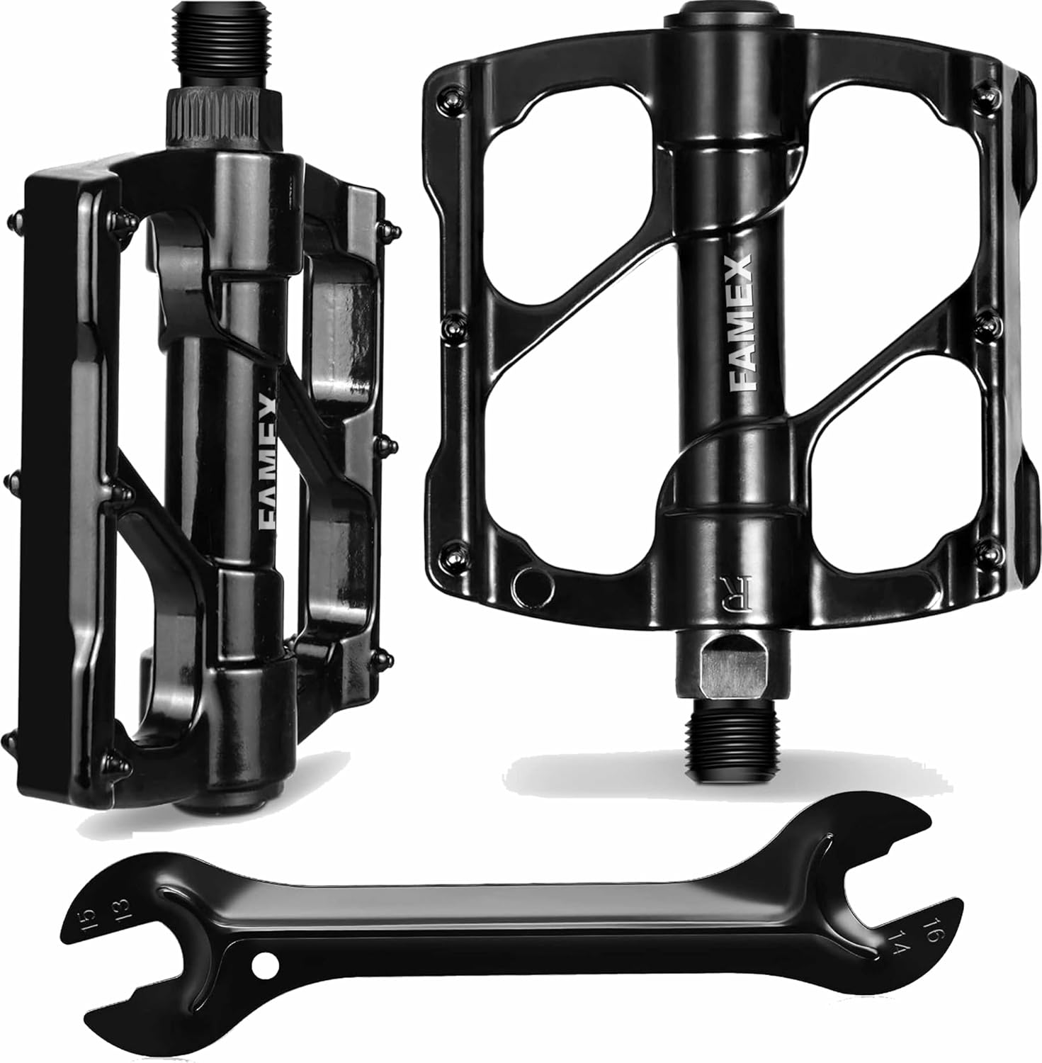 FAMEX RIDE Premium Bike Pedals, 3 Sealed Bearings Bicycle Pedals, 9 ...