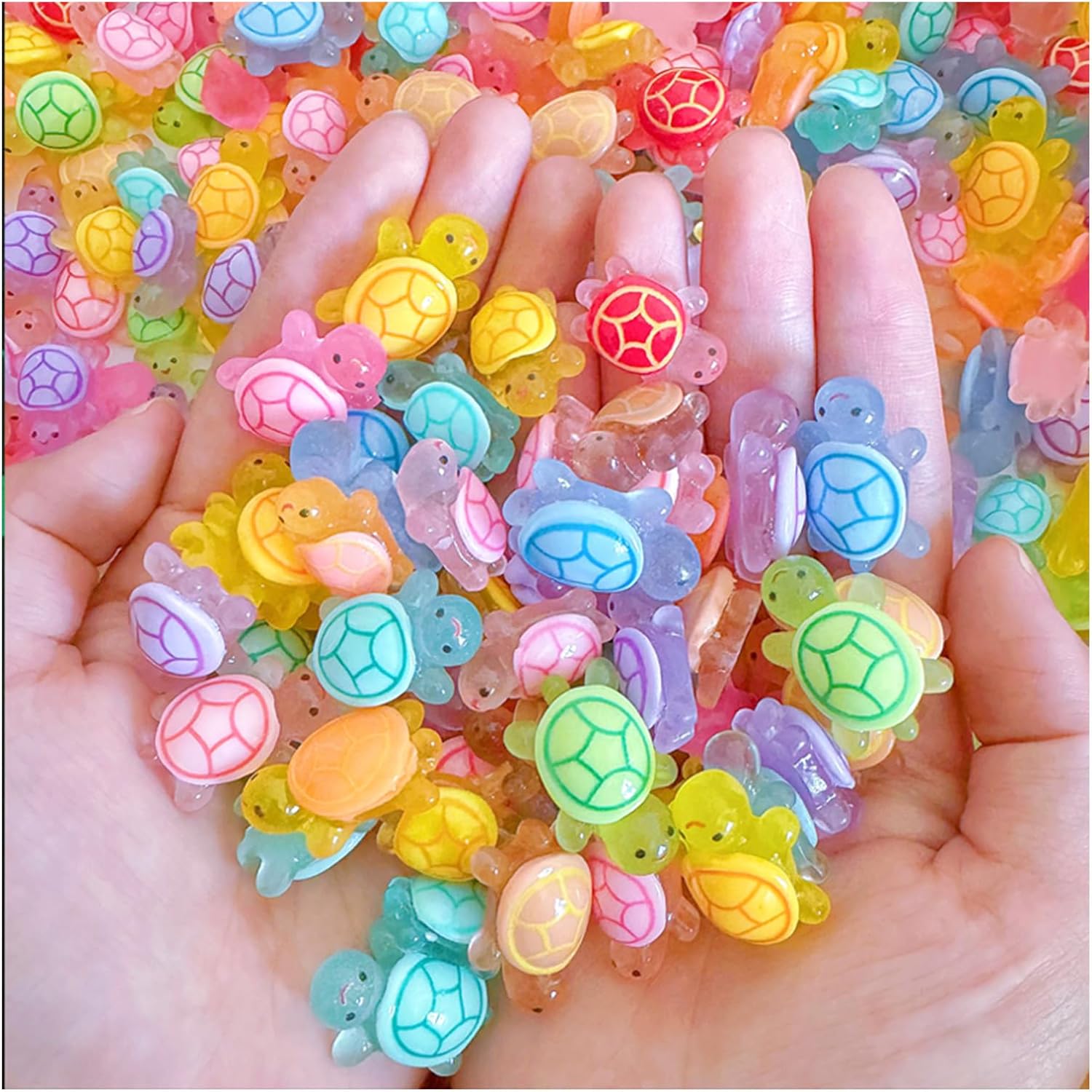 Amazon.com: LIFCIUSO 100 Pcs Small Glow in The Dark 3D Resin Turtles ...